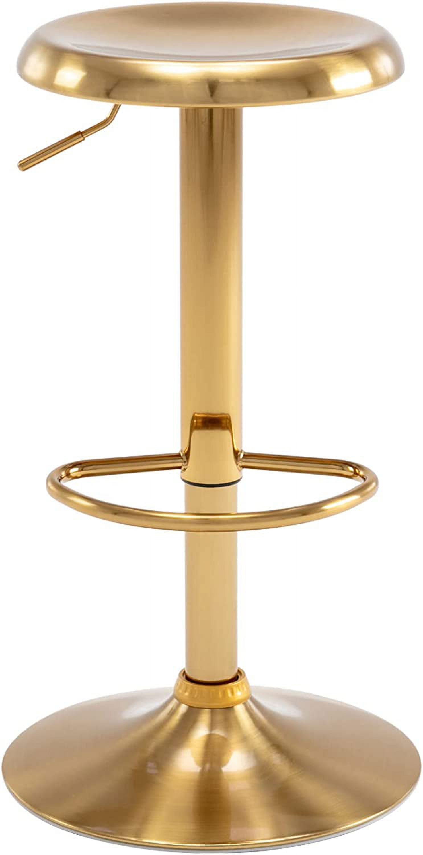 Adjustable Bar Stool, Swivel Round Metal Airlift Barstool, Backless ...