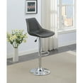 Adjustable Bar Stools / Ebony Wax Polyurethane Leather, Chrome Base ...
