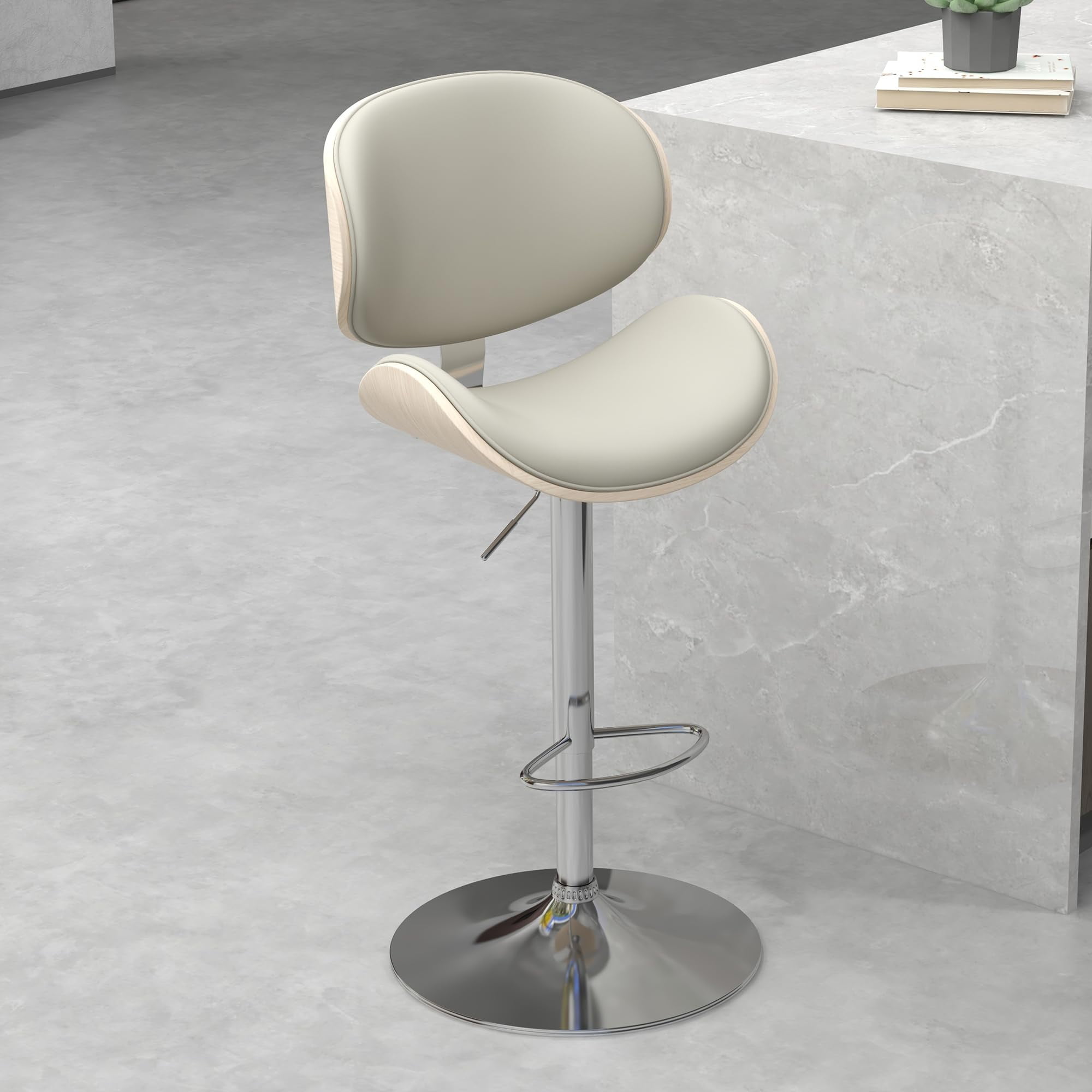 Adjustable Bar Stools for Kitchen Counter, Swivel Bar Height Chairs ...