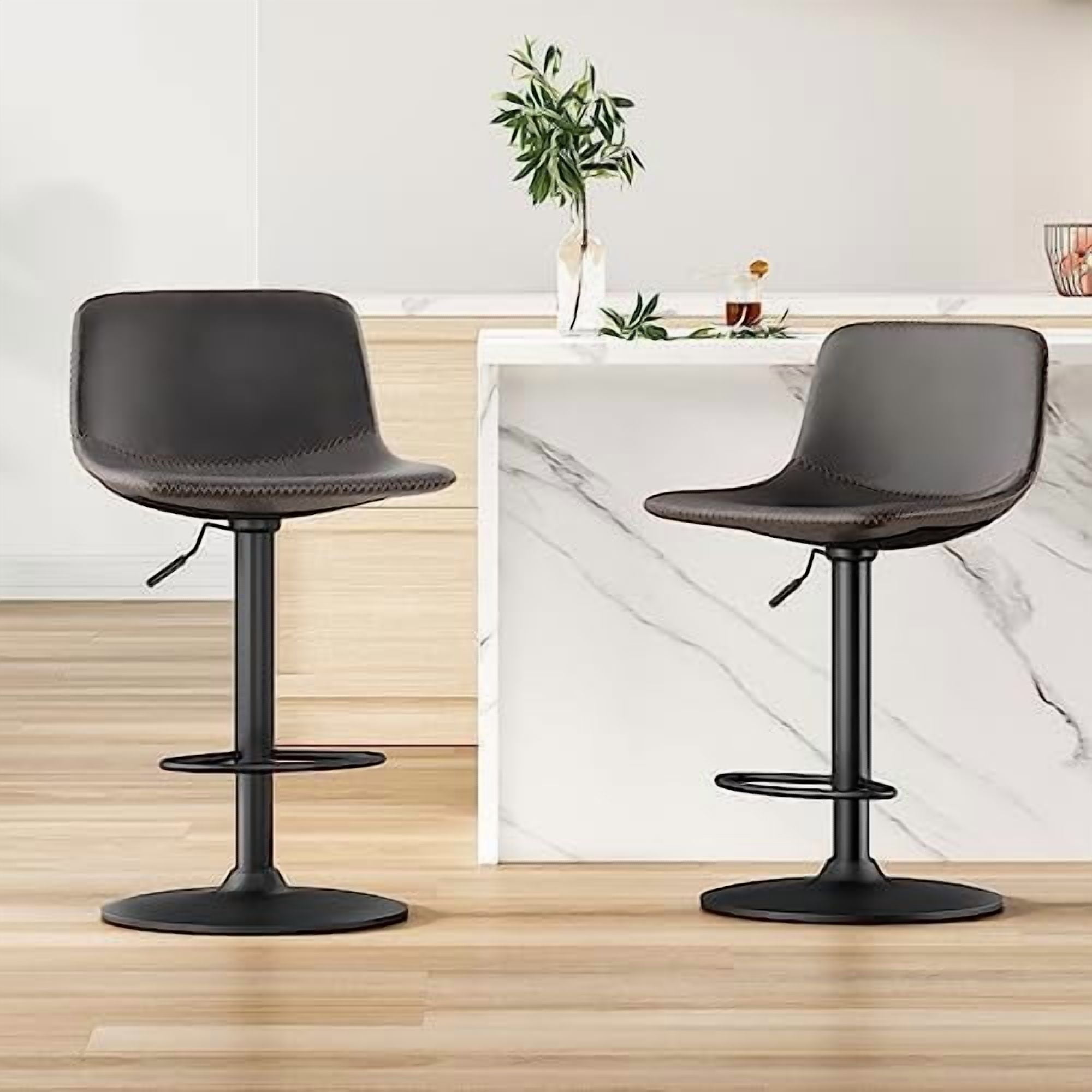 Adjustable Bar Stools Set of 2, Mid Century Modern Swivel Bar Stools ...