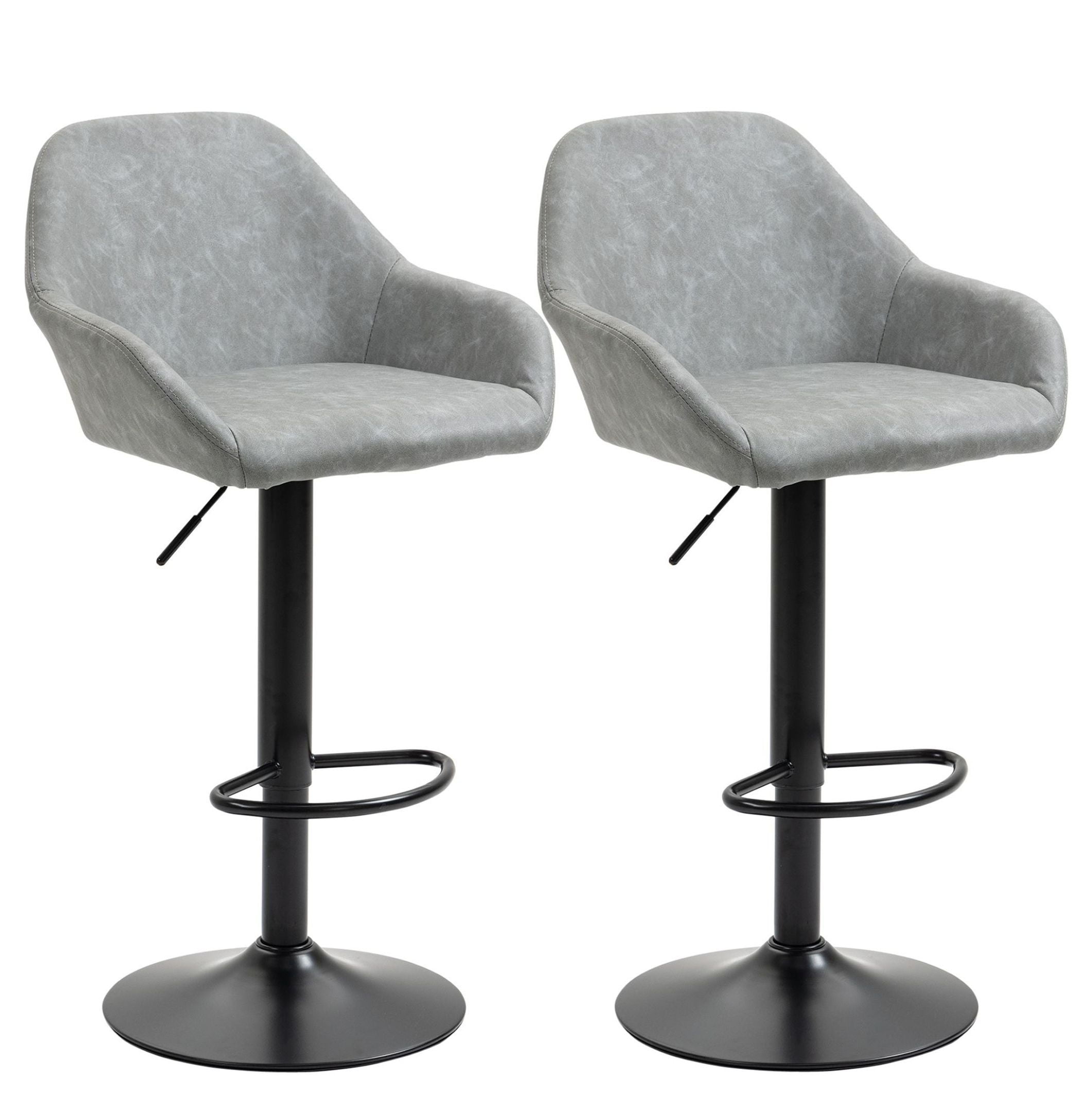 Adjustable Bar Stools Set of 2, Swivel Counter Height Barstools with ...