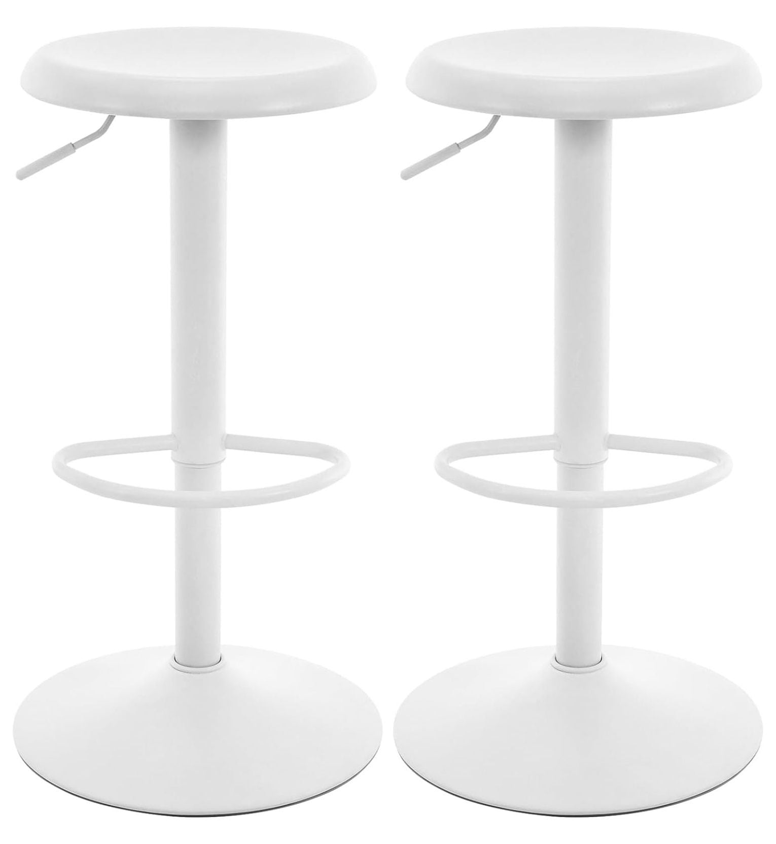 Adjustable Bar Stools Set of 2, Swivel Round Metal Airlift Barstools ...