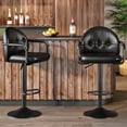 Adjustable Bar Stools, Swivel Stools with Arms and Footrest, PU ...
