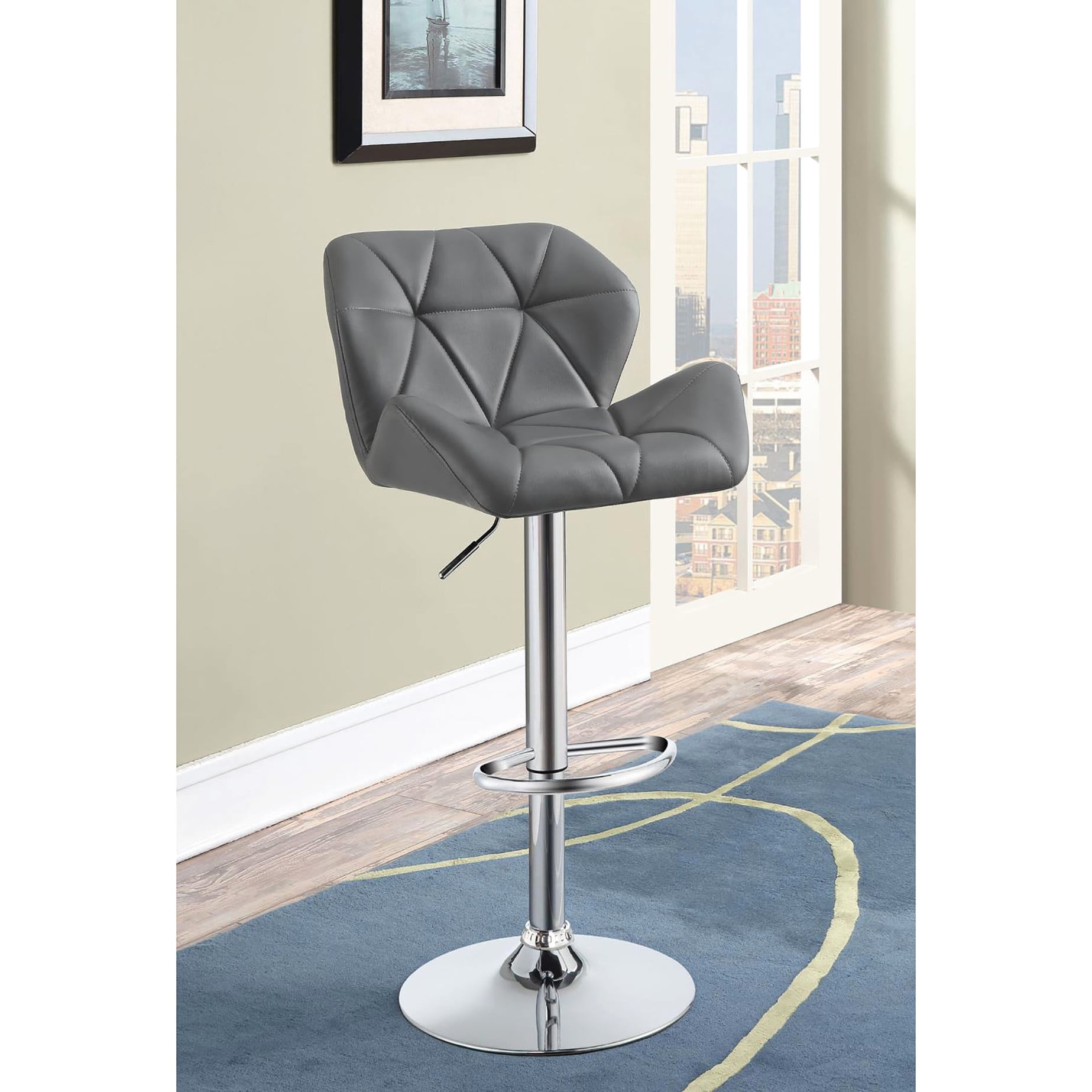 Adjustable Bar Stools with Tufted Back | Adapt to Various Settings ...