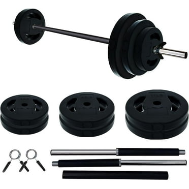 CAP Barbell 300-lb Cast Iron Olympic Weight Set (Includes 7' Bar ...
