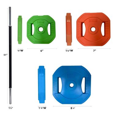 FIXTECH 66LB 2 in 1 Olympic Adjustable Weight Set with Curl bar Used As ...