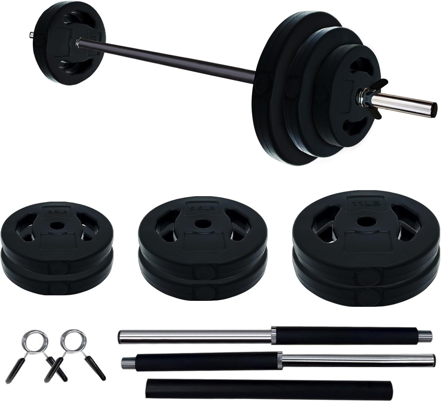 Adjustable Barbell Weight Set with Cardio Pump & 51-Inch Bar - Multi ...
