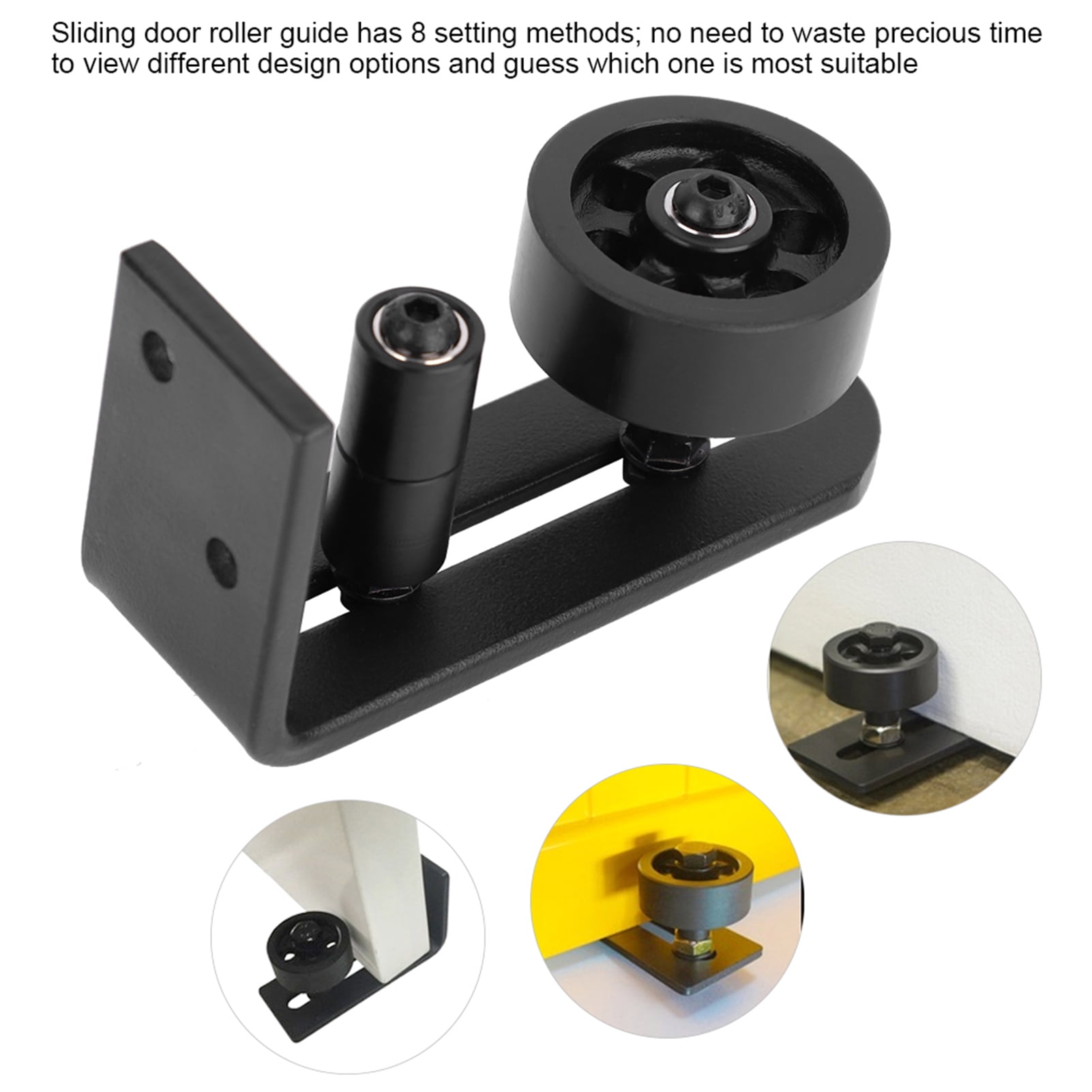 Adjustable Barn Door Floor Guide Roller, 8 Settings, Steel Construction ...