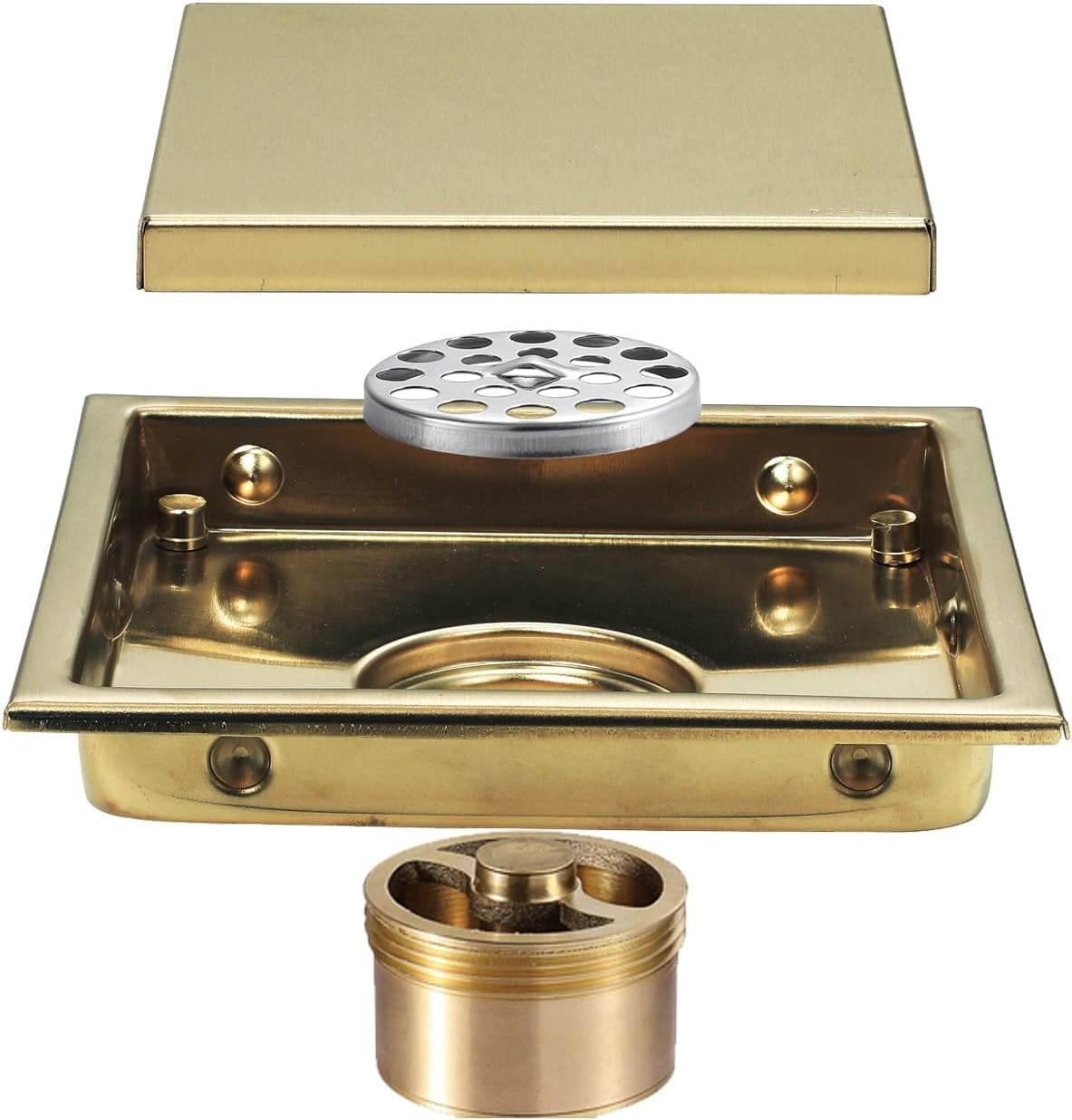 Adjustable Base Flange Shower Drain, Stainless Steel Invisible Floor ...