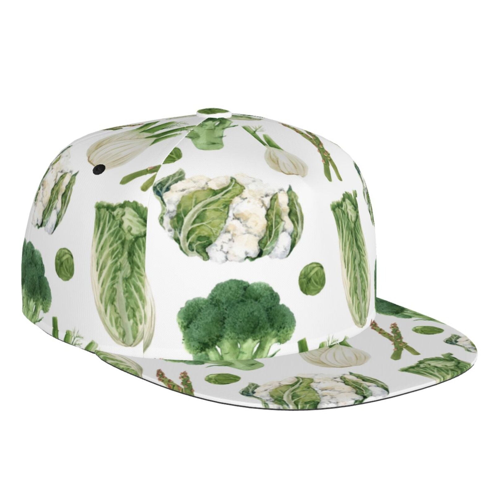 Adjustable Baseball Cap, Asparagus Print broccoli Flat Bill Trucker ...