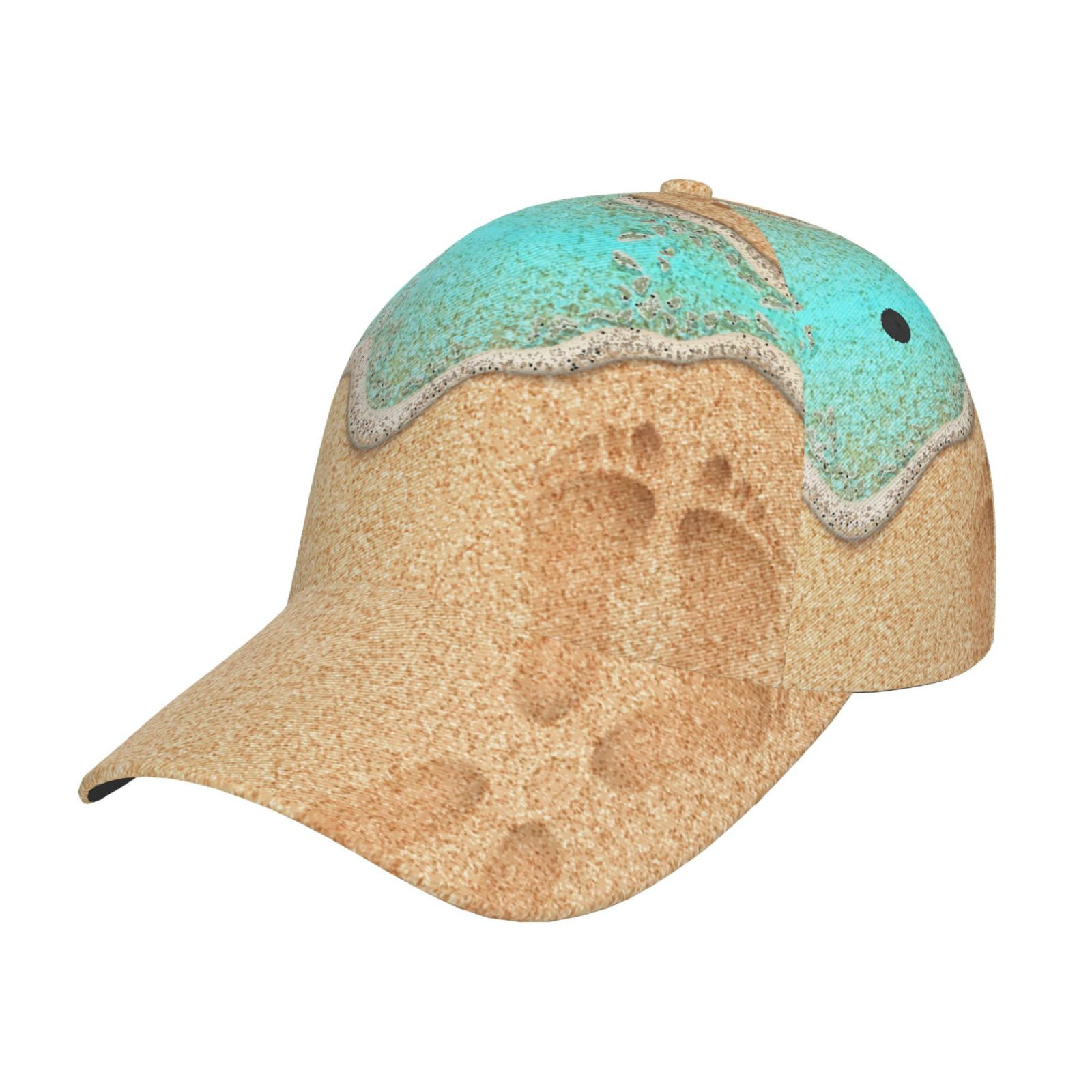 Adjustable Baseball Cap Beach Footprint Hats for Men and Women, Trucker ...