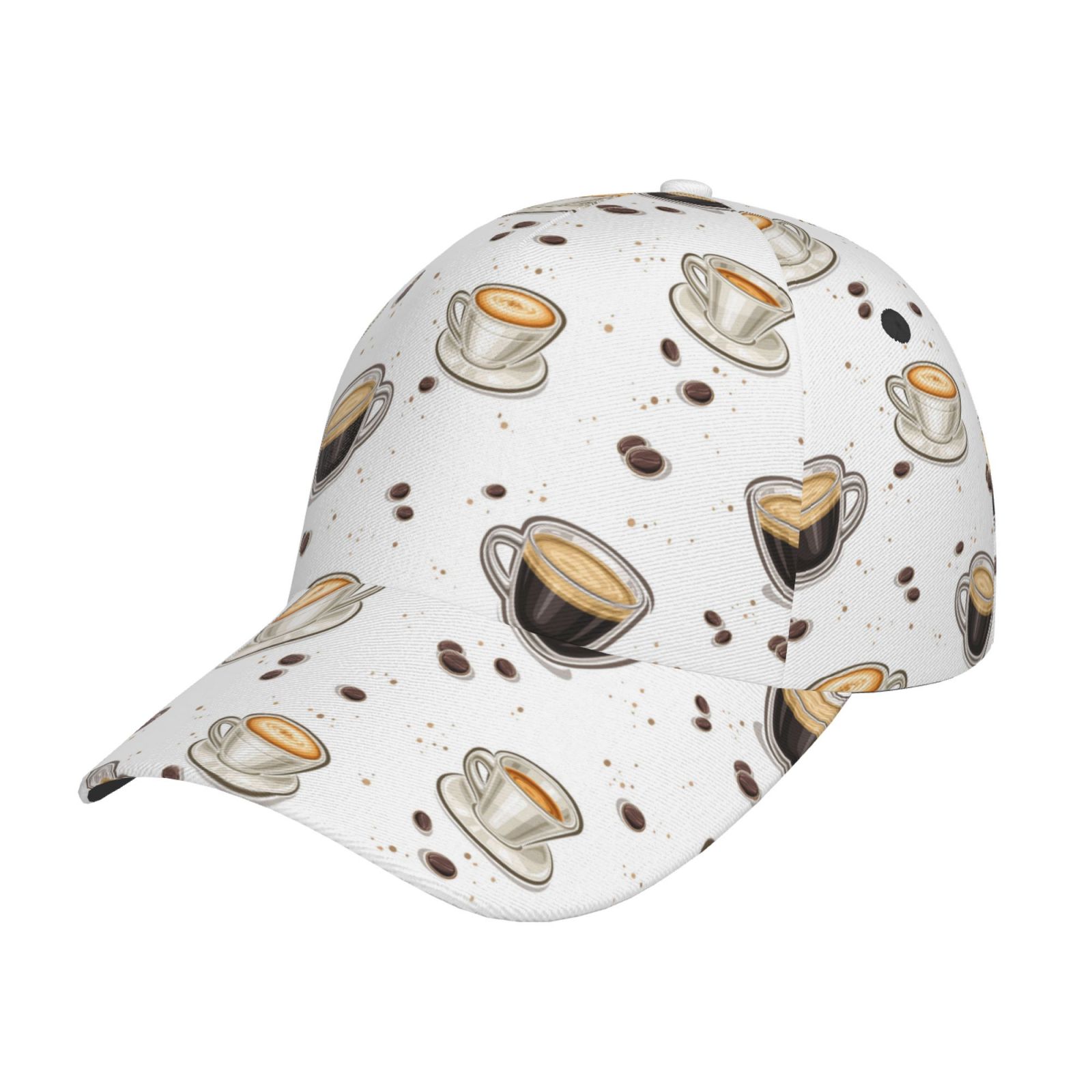 Adjustable Baseball Cap, Black White Cup Coffee Print Hats For Men And ...