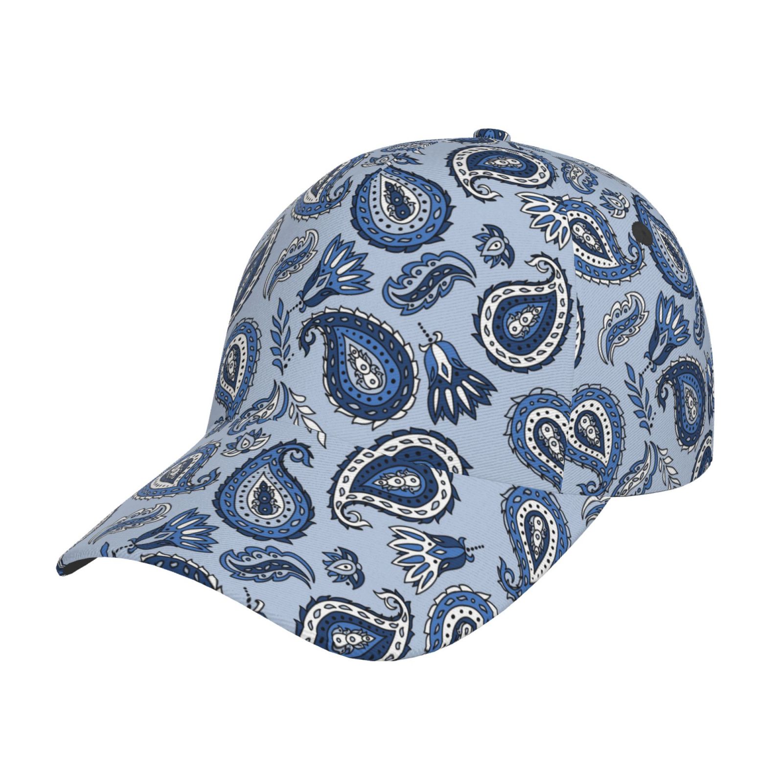 Adjustable Baseball Cap Blue Paisley Pattern Vintage Hats for Men and ...