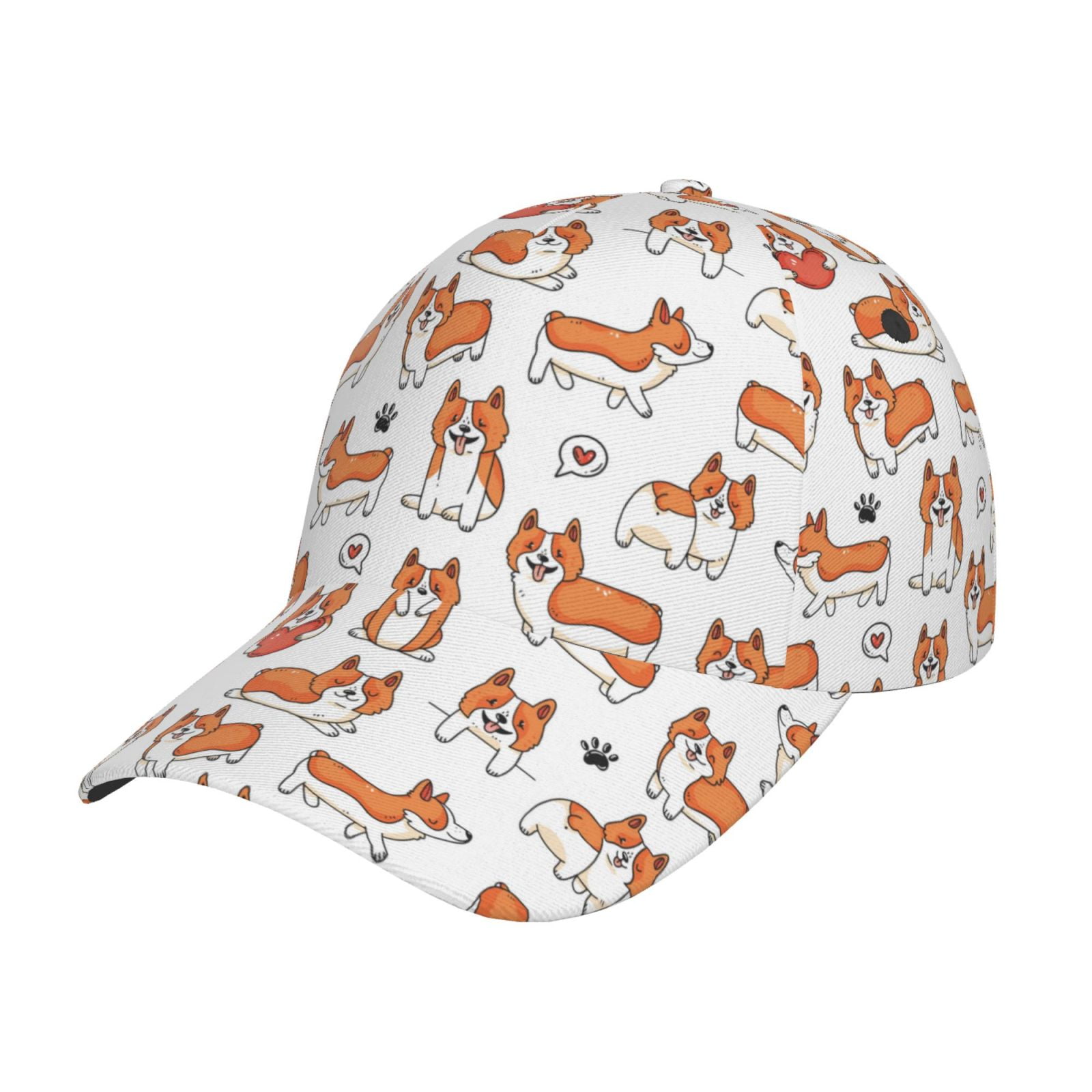 Adjustable Baseball Cap, Cartoon Cute Corgi Dog Funny Love Hats For Men ...