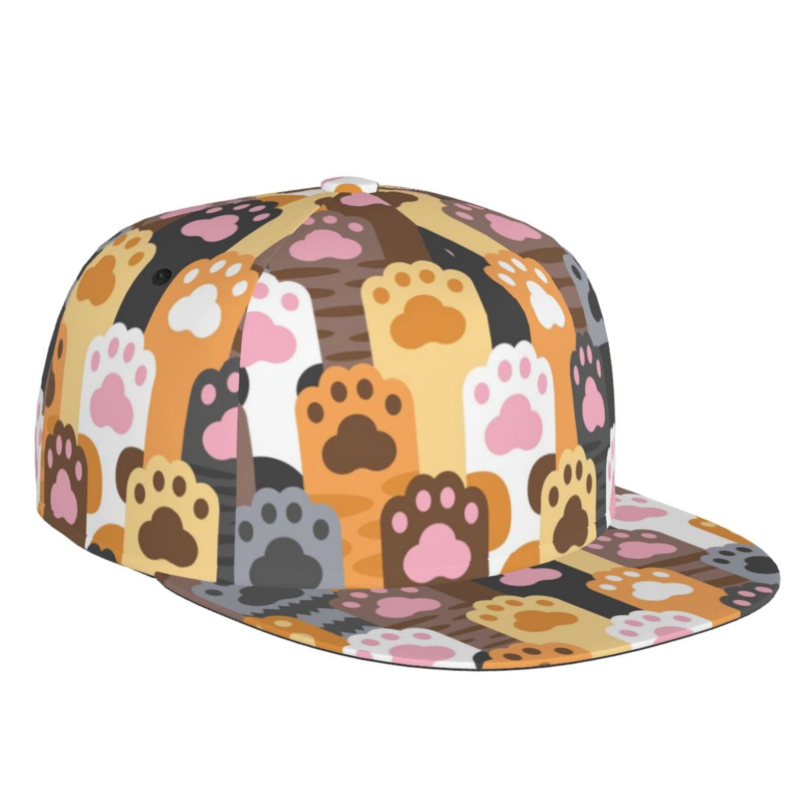 Adjustable Baseball Cap, Cat Paw K Flat Bill Trucker Flat Brim Hats Dad ...