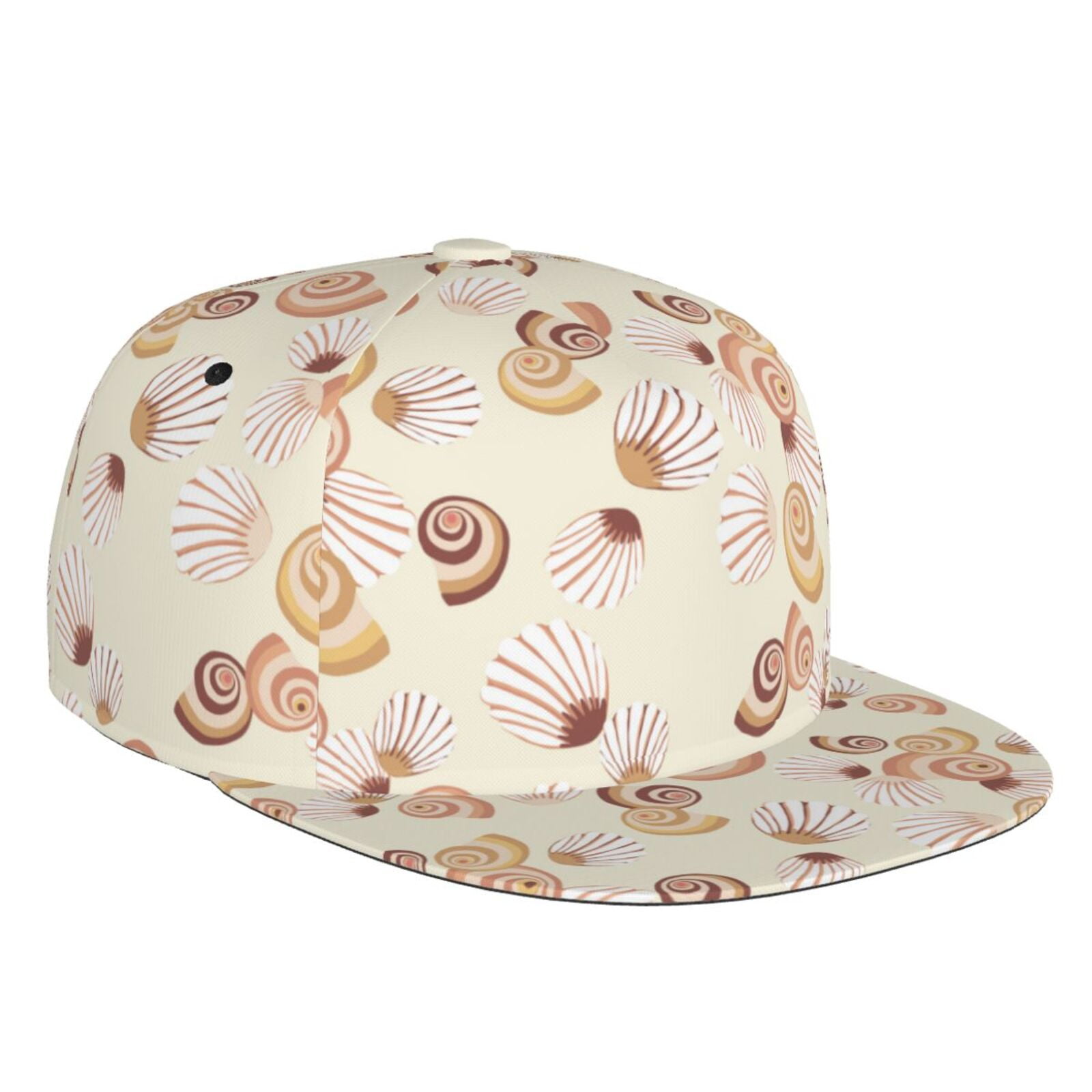 Adjustable Baseball Cap, Conch Shells Print No.9032 Flat Bill Trucker ...