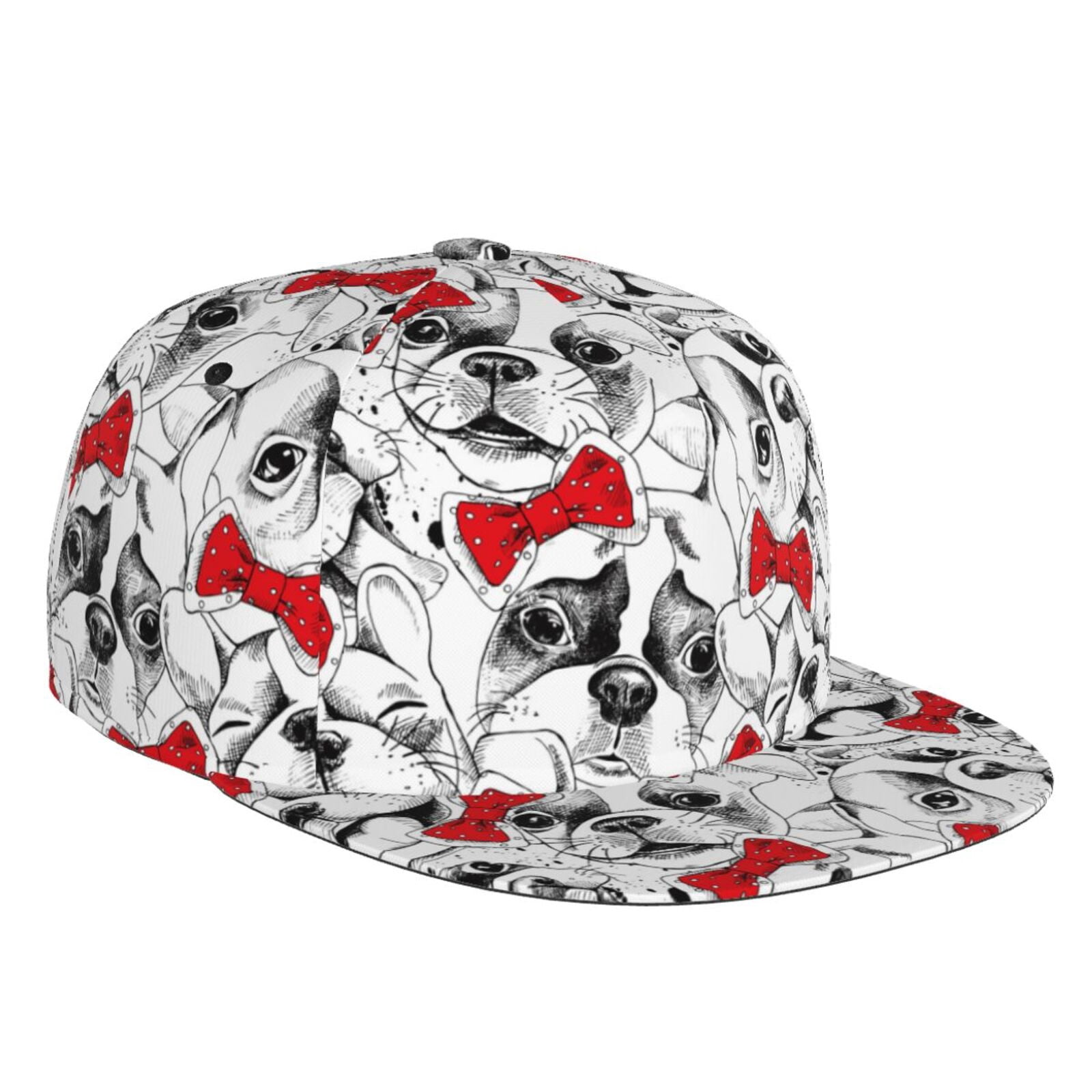 Adjustable Baseball Cap, Cut French Bulldog Red Bow Tie Flat Bill ...