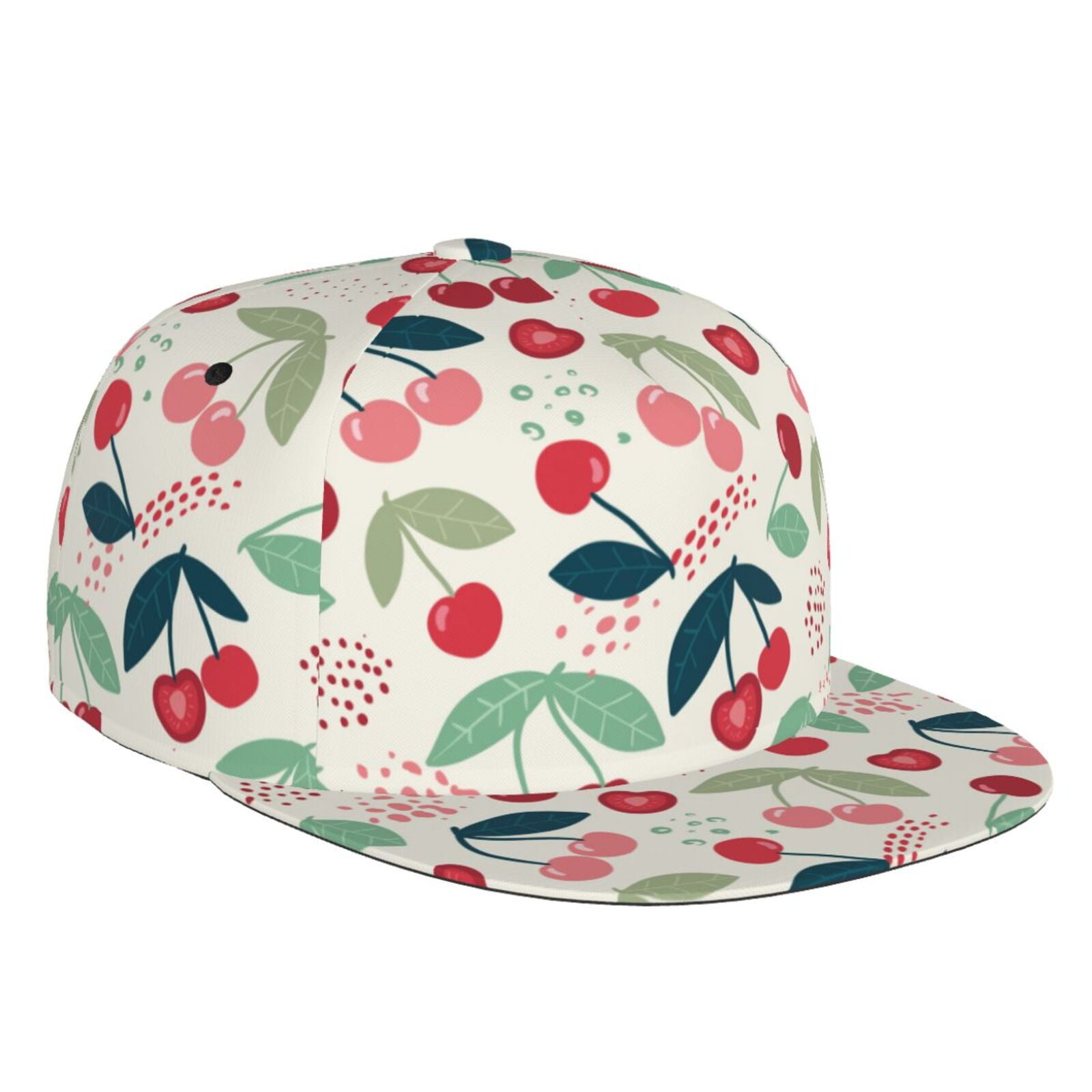 Adjustable Baseball Cap, Cute Berry Red Pink Flat Bill Trucker Flat ...