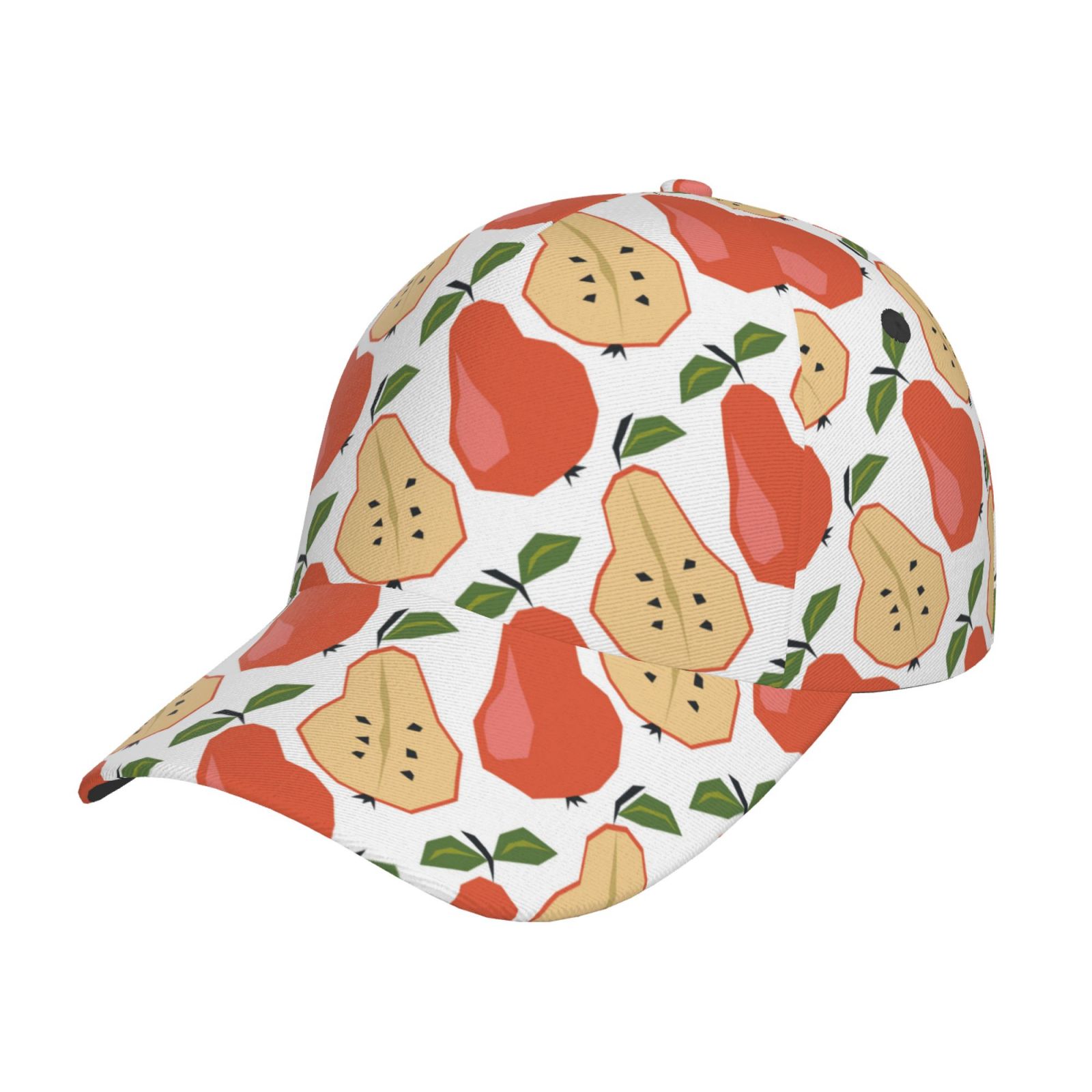Adjustable Baseball Cap, Cute Red Pear Green Leaves Hats For Men And ...