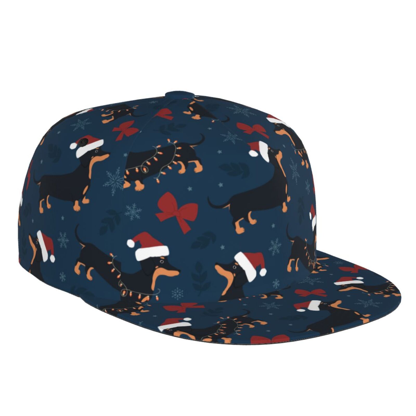 Adjustable Baseball Cap, Dachshund Dog Puppy Red Hat Flat Bill Trucker ...