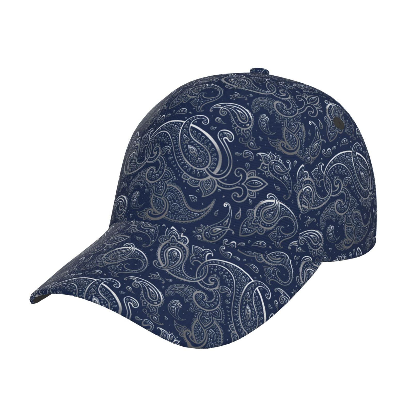 Adjustable Baseball Cap, Dark Blue Paisley Hats For Men And Women ...