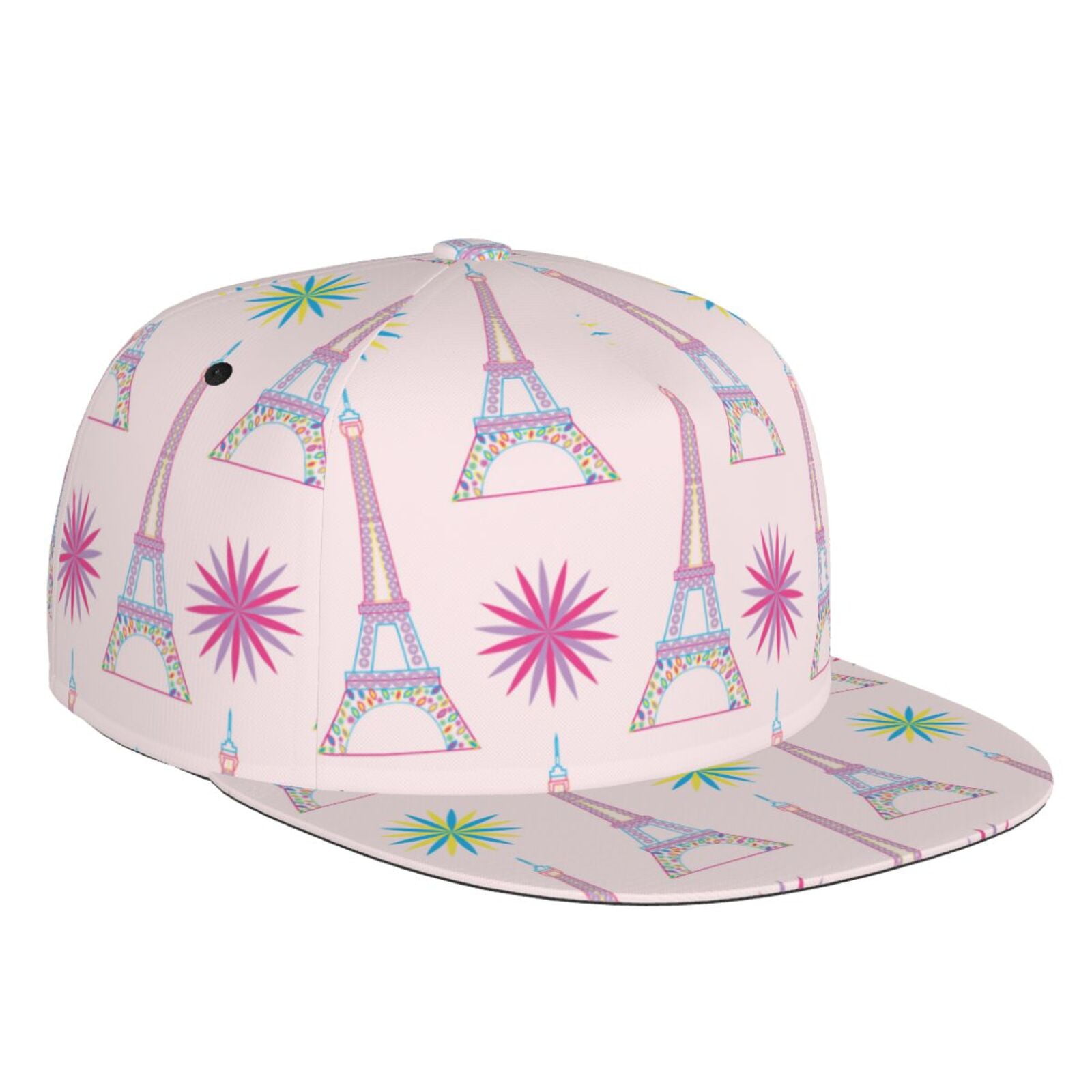 Adjustable Baseball Cap, Eiffel pink Towers Flat Bill Trucker Flat Brim ...
