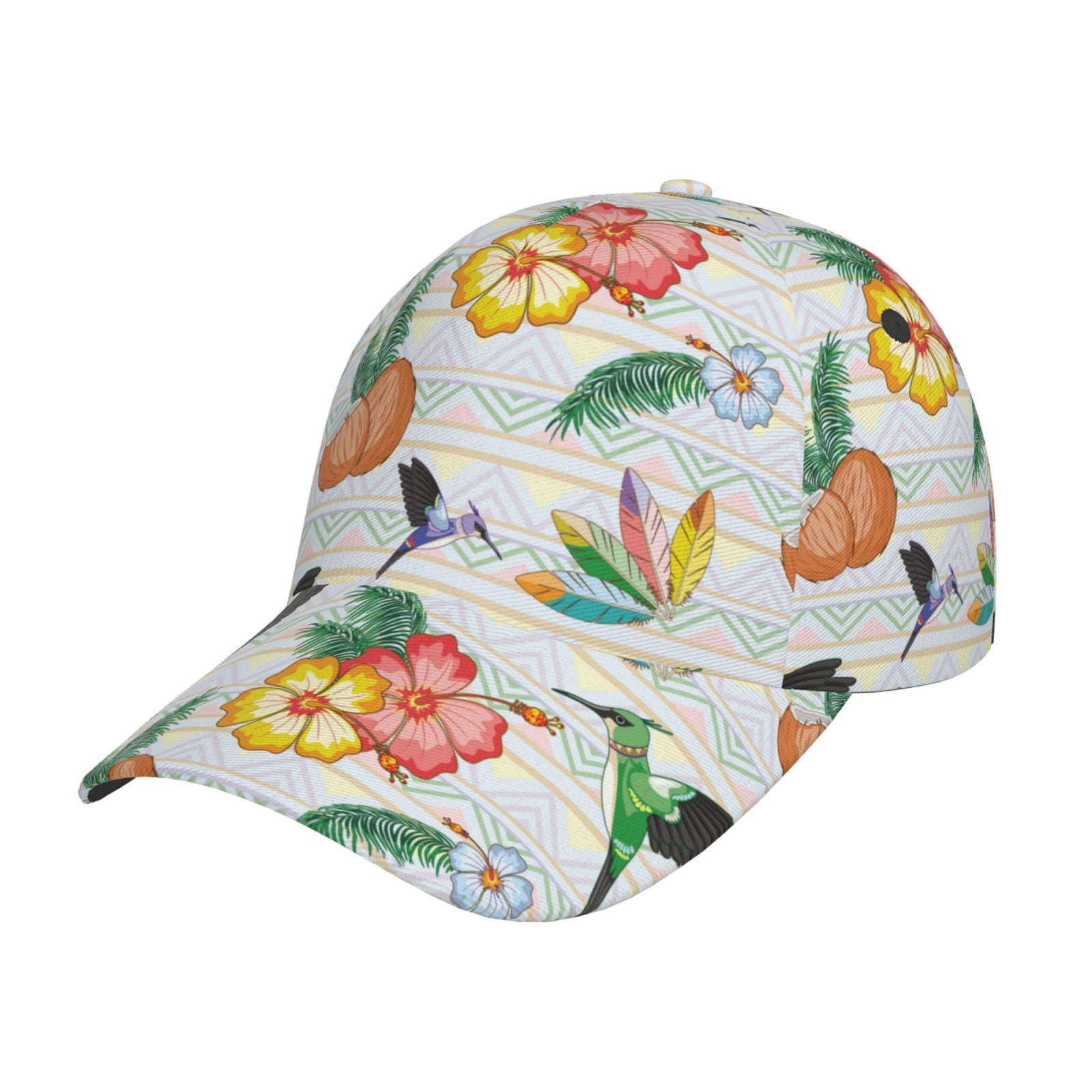 Adjustable Baseball Cap, Ethnic Hummingbird Flower Hats For Men And ...