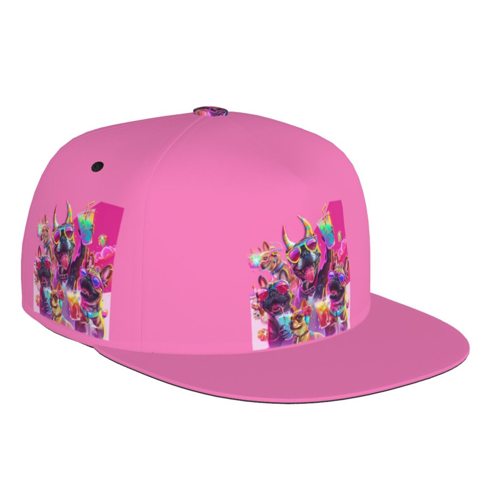 Adjustable Baseball Cap, French Bulldog Cool No.101 Flat Bill Trucker ...