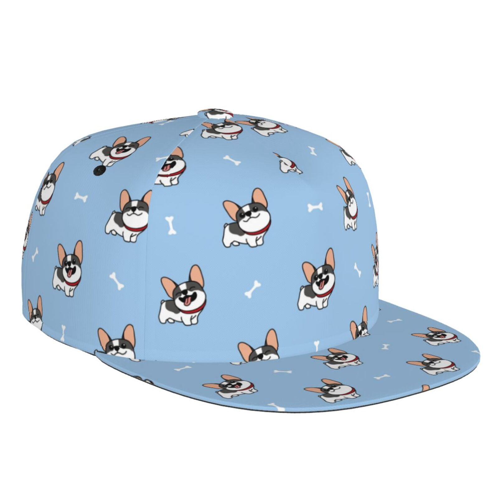 Adjustable Baseball Cap, French Bulldog2 Flat Bill Trucker Flat Brim ...