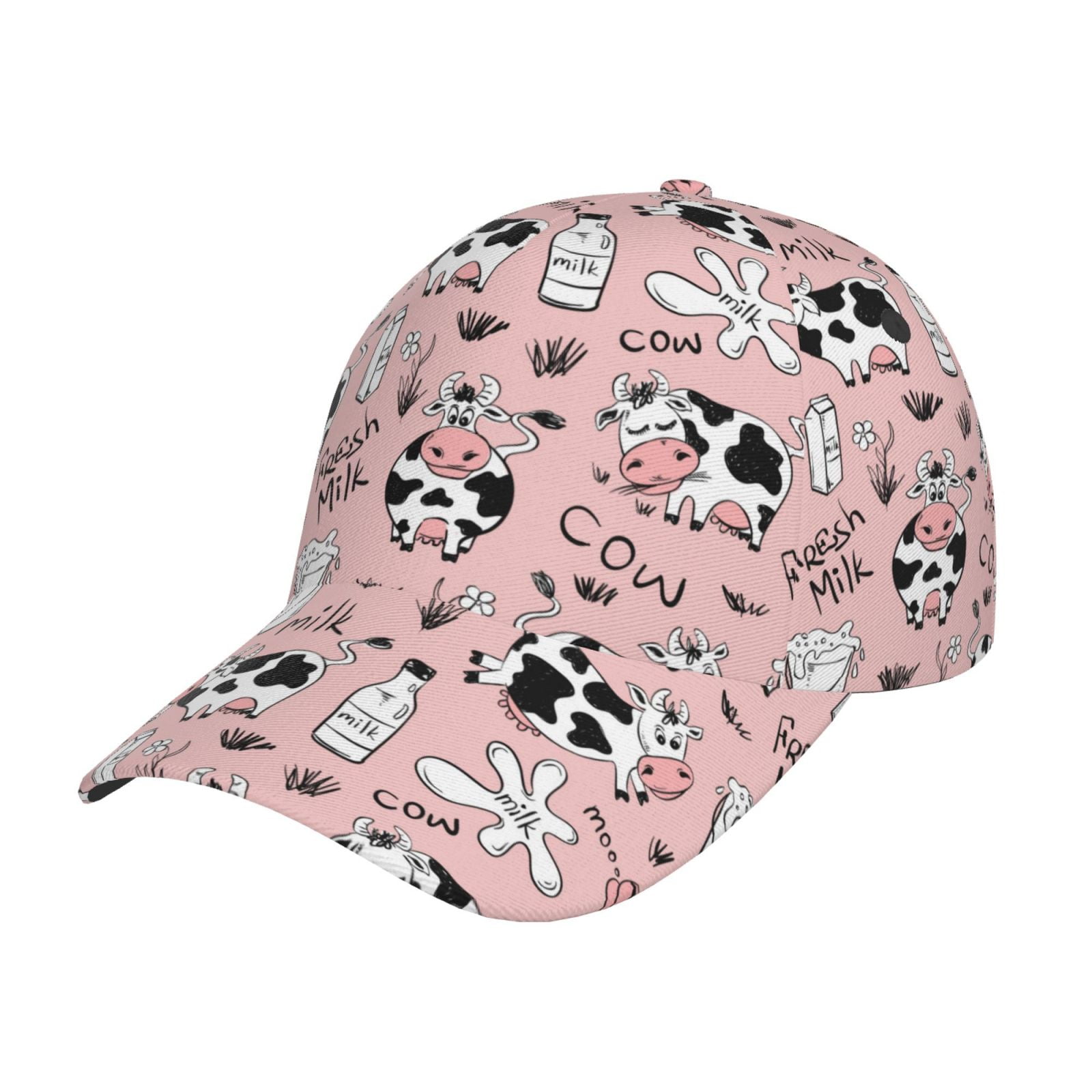 Adjustable Baseball Cap, Funny Cute Cartoon Milk Cow Hats For Men And ...