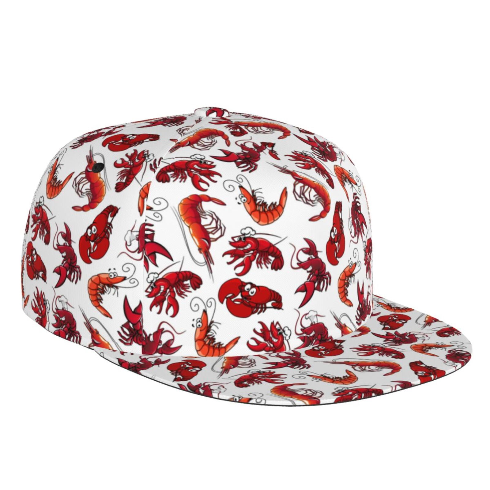 Adjustable Baseball Cap, Funny Shrimp Flat Bill Trucker Flat Brim Hats ...