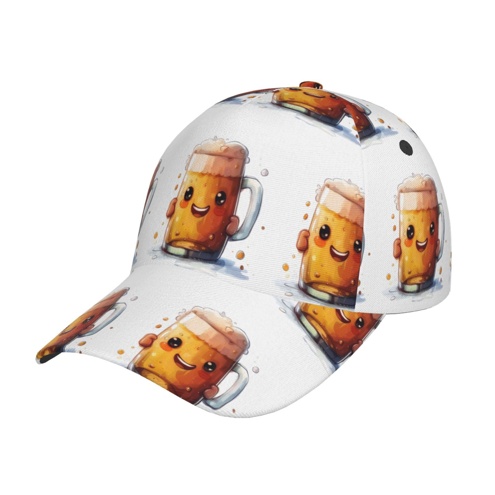 Adjustable Baseball Cap Happy Beer Mug Illustration Hats for Men and ...