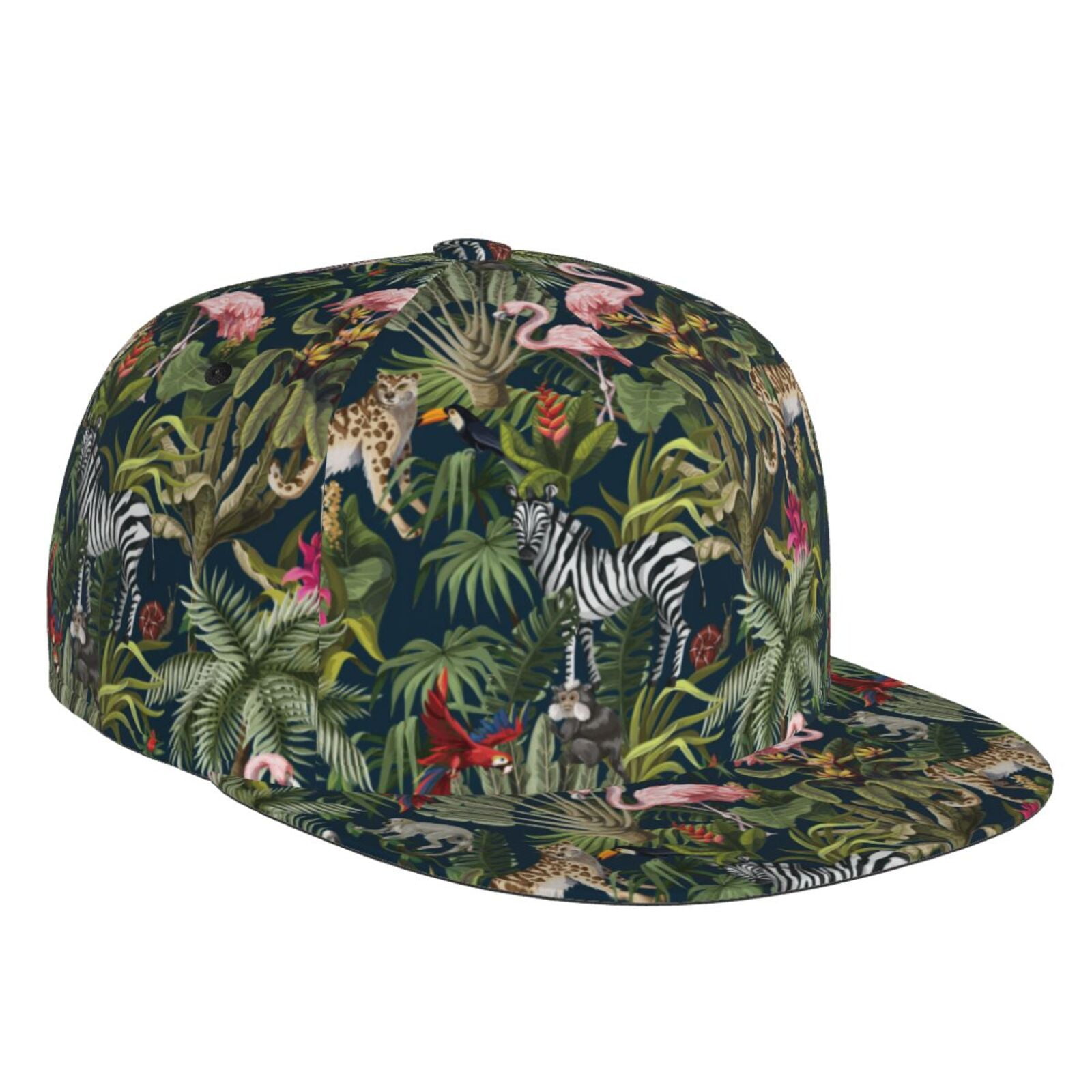 Adjustable Baseball Cap, Hawaiian Style Flamingo Zebra Flat Bill ...