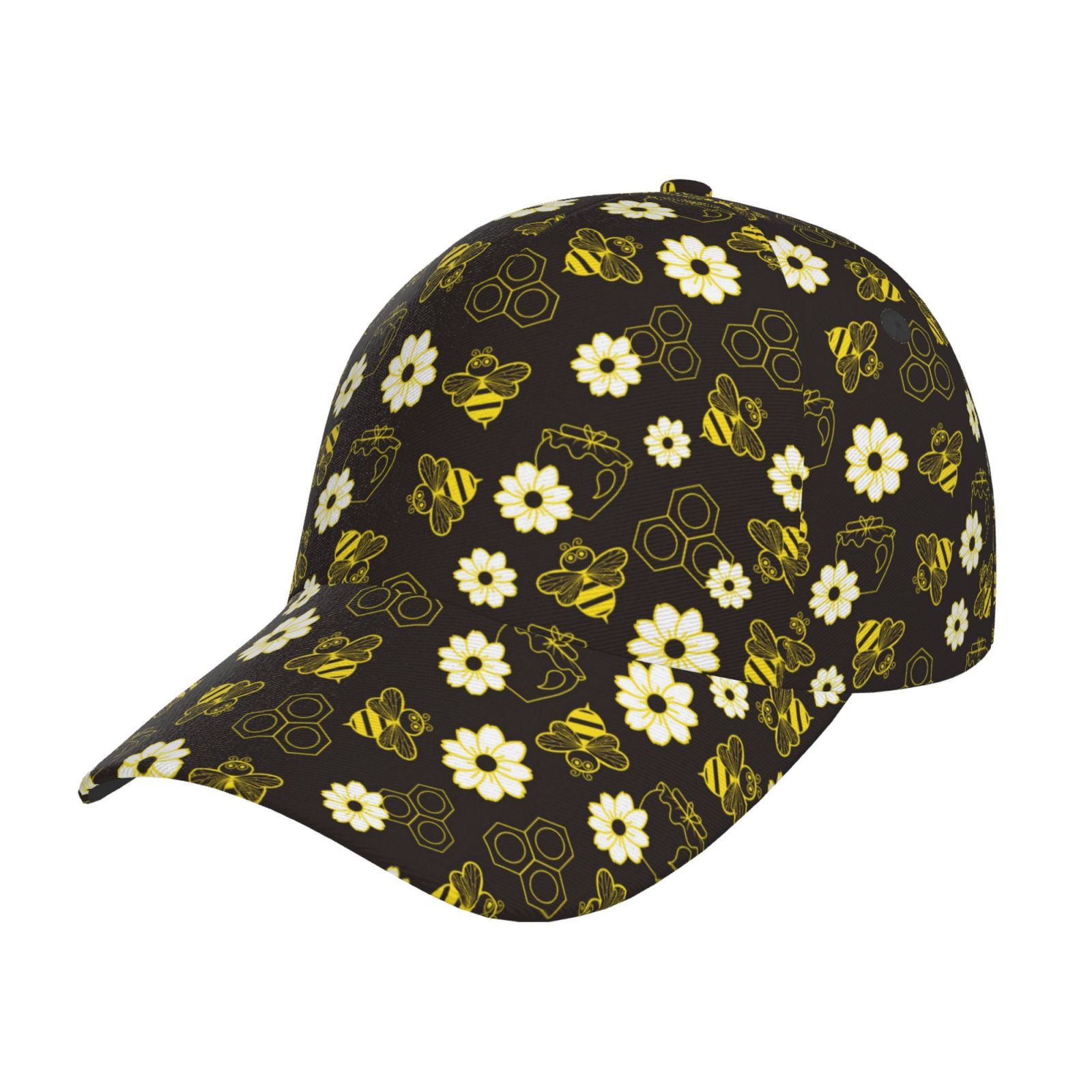 Adjustable Baseball Cap, Honey Bees With Flowers Hats For Men And Women ...