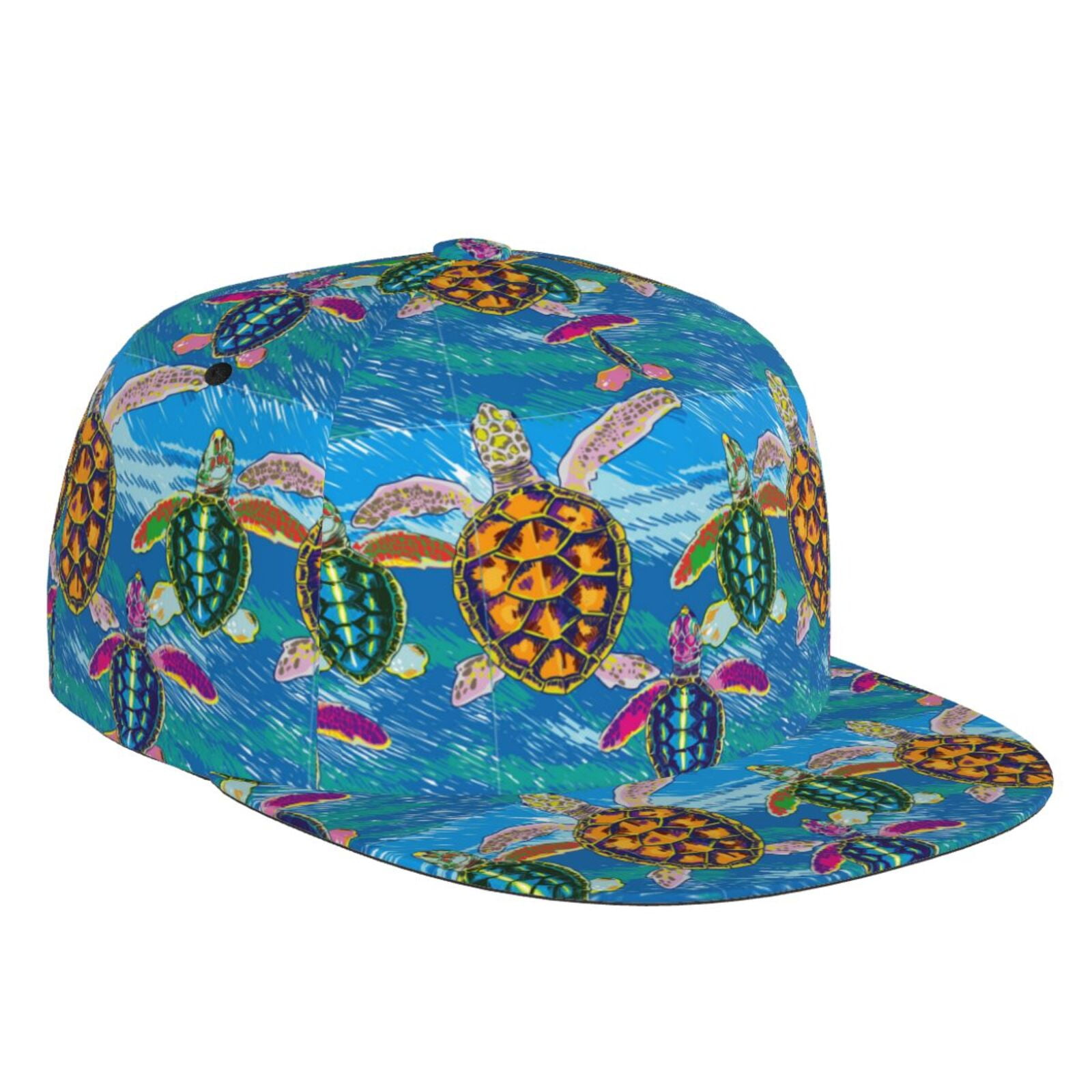 Adjustable Baseball Cap, Little Sea Turtles Flat Bill Trucker Flat Brim ...