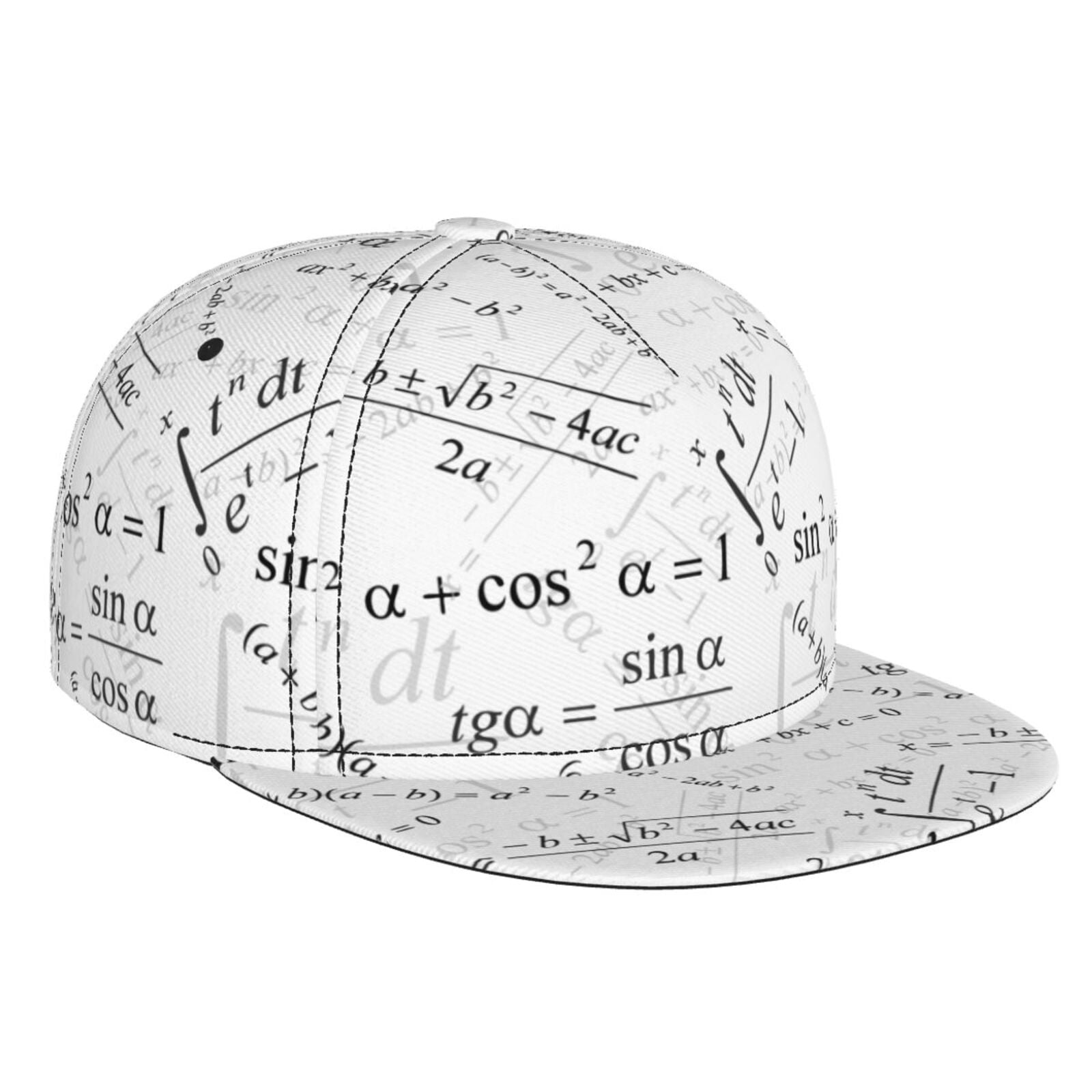 Adjustable Baseball Cap, Math Print formula Flat Bill Trucker Flat Brim ...