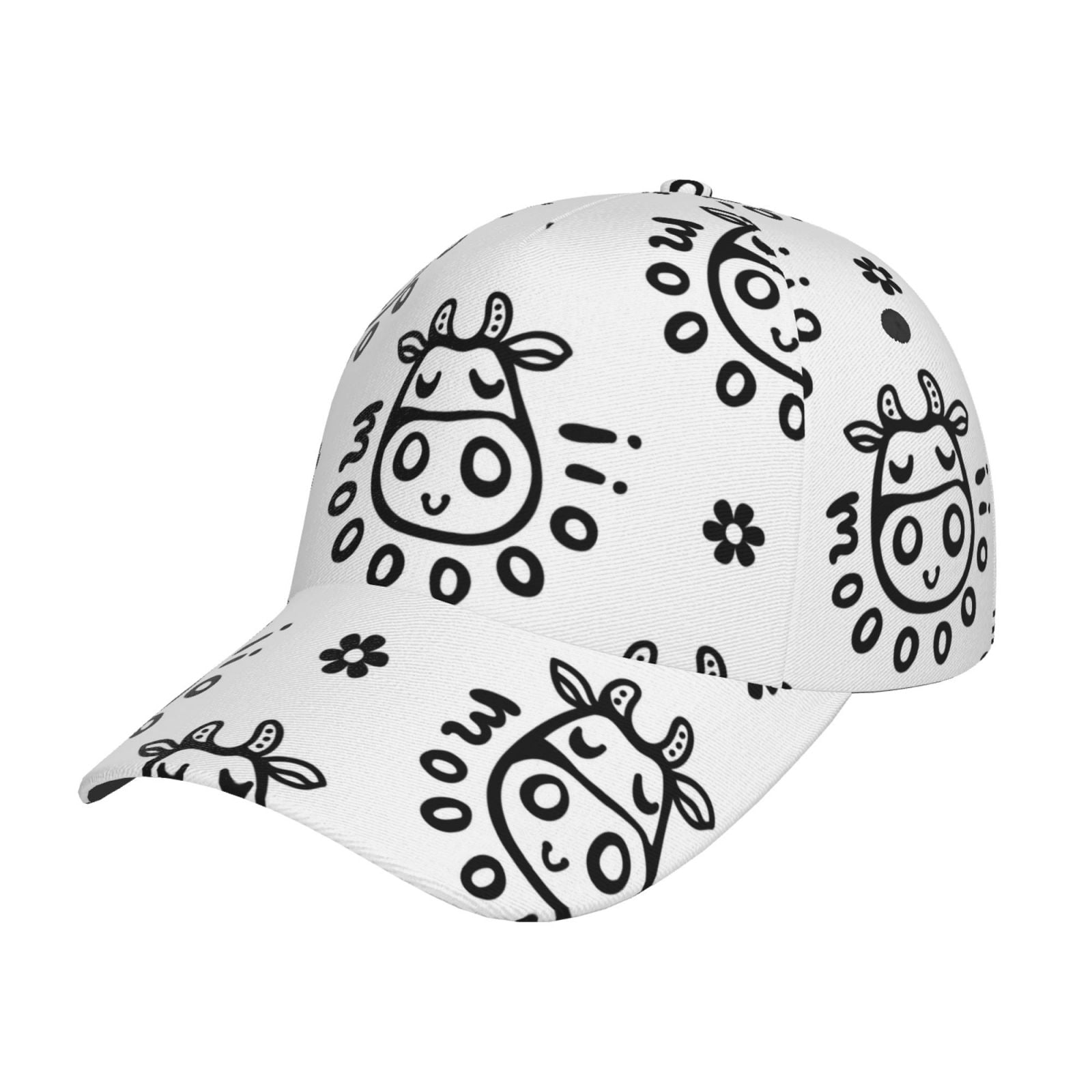 Adjustable Baseball Cap, Minimalist Lines Cute Cow Head Hats For Men ...