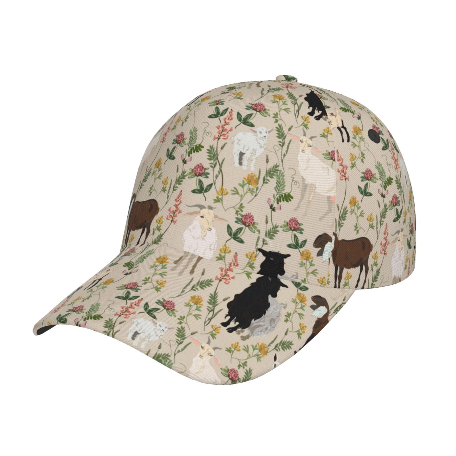 Adjustable Baseball Cap, Painted Cute Goat Flower Hats For Men And ...
