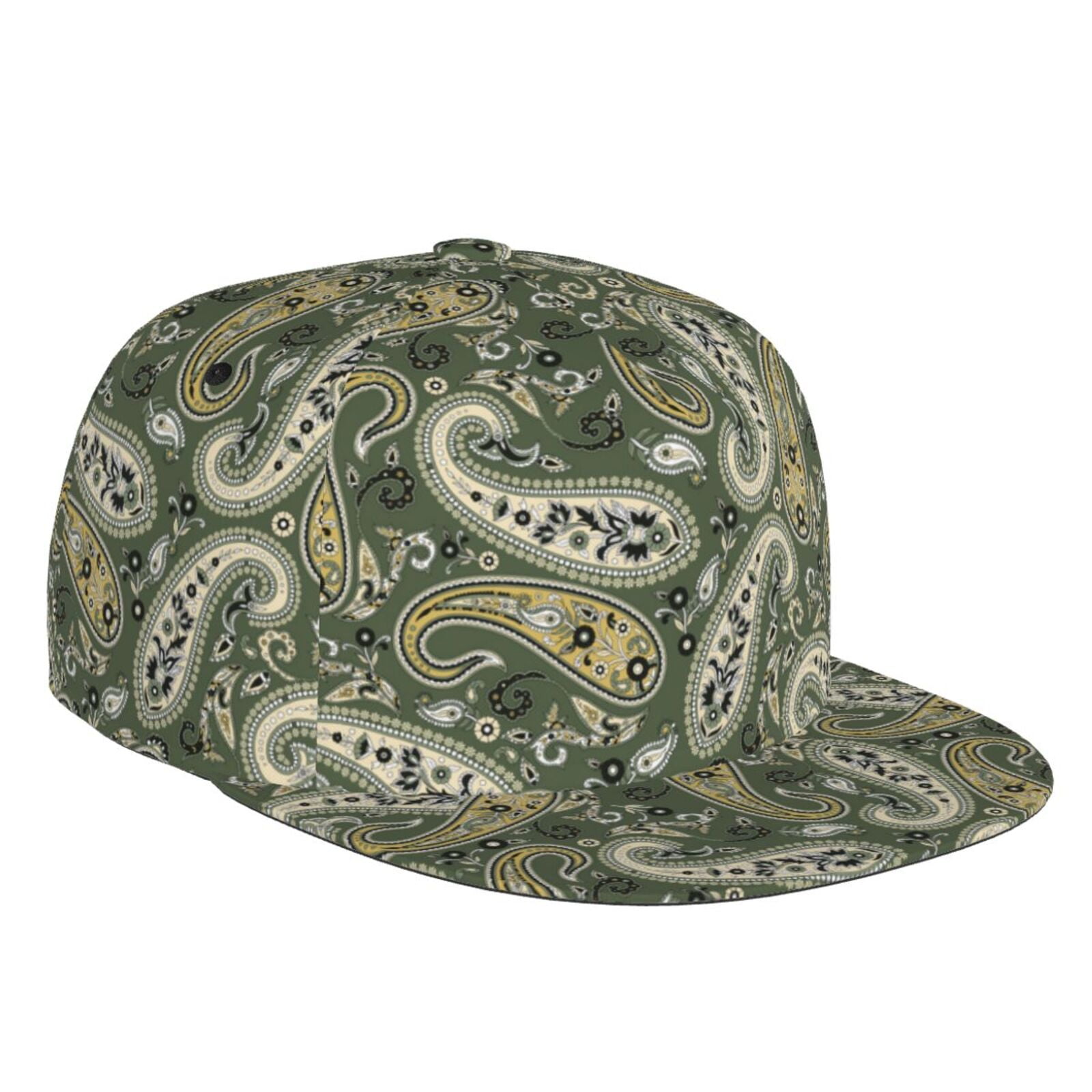 Adjustable Baseball Cap, Paisley Pattern No.90100 Flat Bill Trucker ...