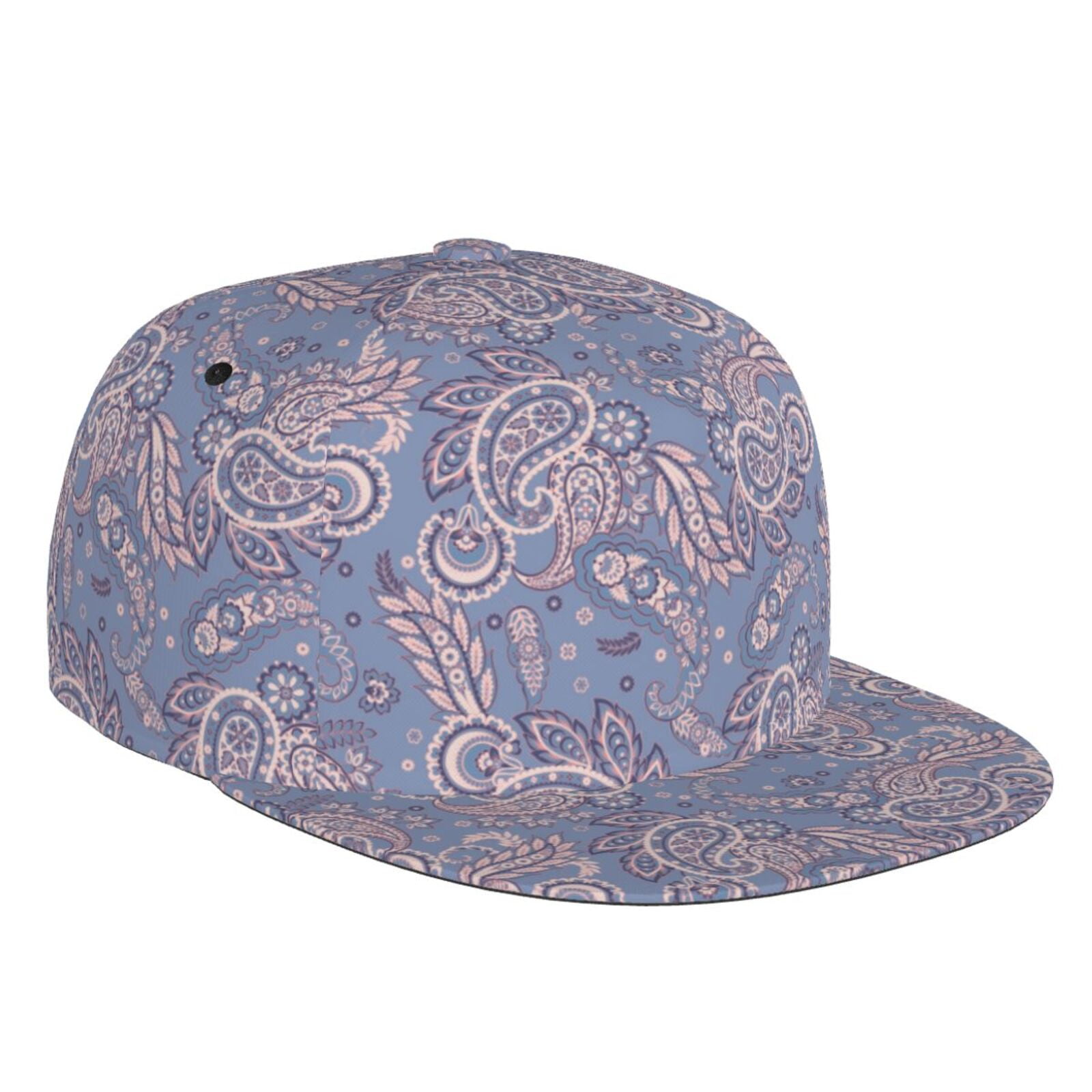 Adjustable Baseball Cap, Paisley Pattern No.9087 Flat Bill Trucker Flat ...