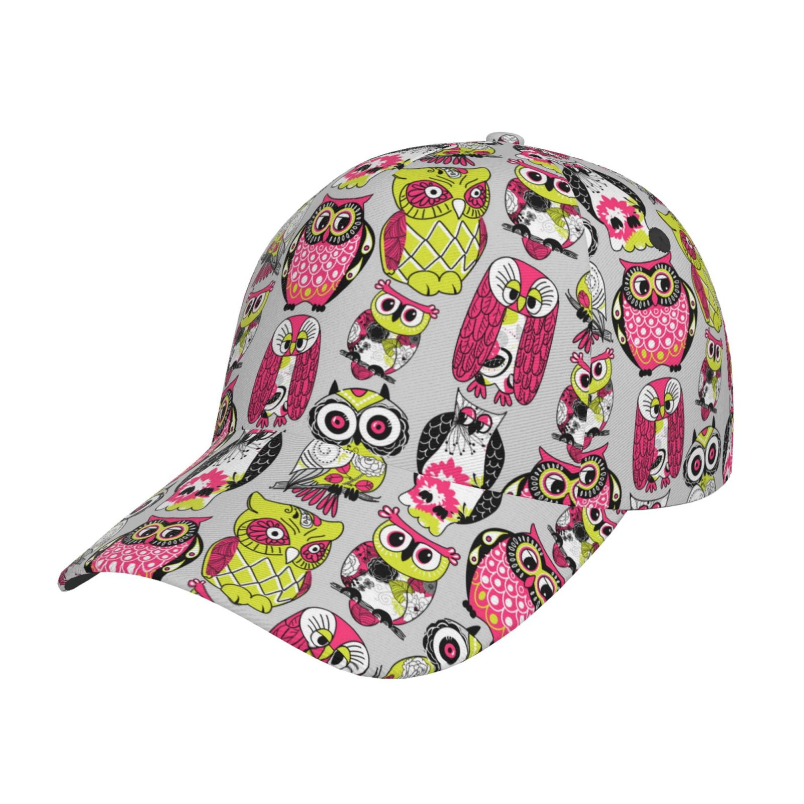 Adjustable Baseball Cap, Pink Green Owl Hats For Men And Women, Trucker ...