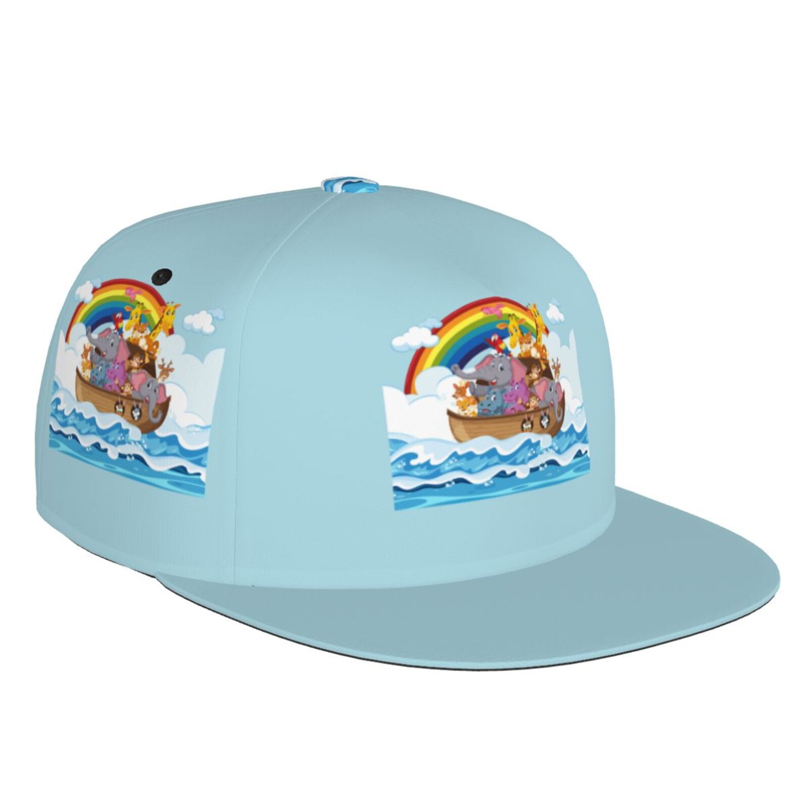 Adjustable Baseball Cap, Rainbow Animals Noah's Ark Flat Bill Trucker ...