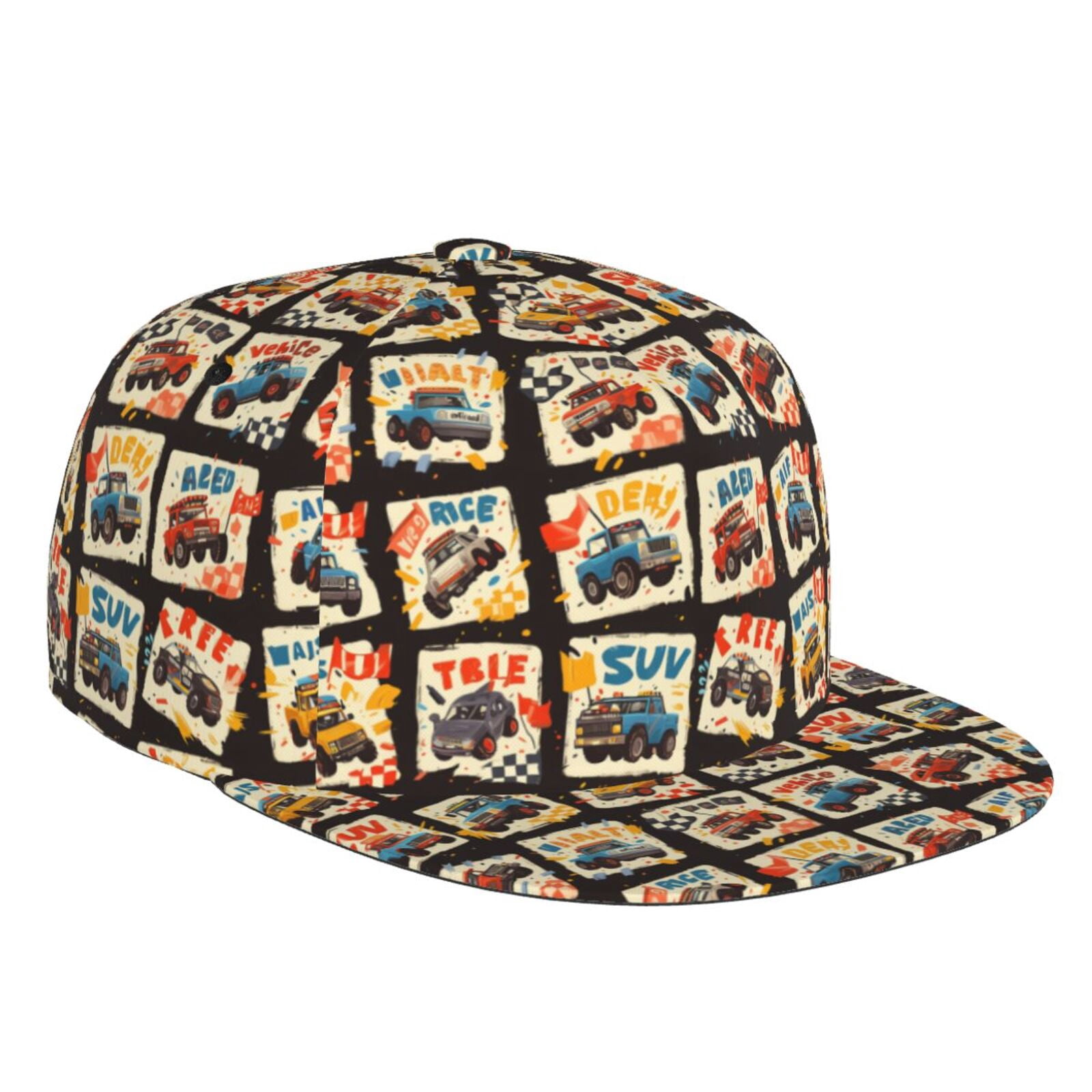 Adjustable Baseball Cap, SUV colorful off road car Flat Bill Trucker ...