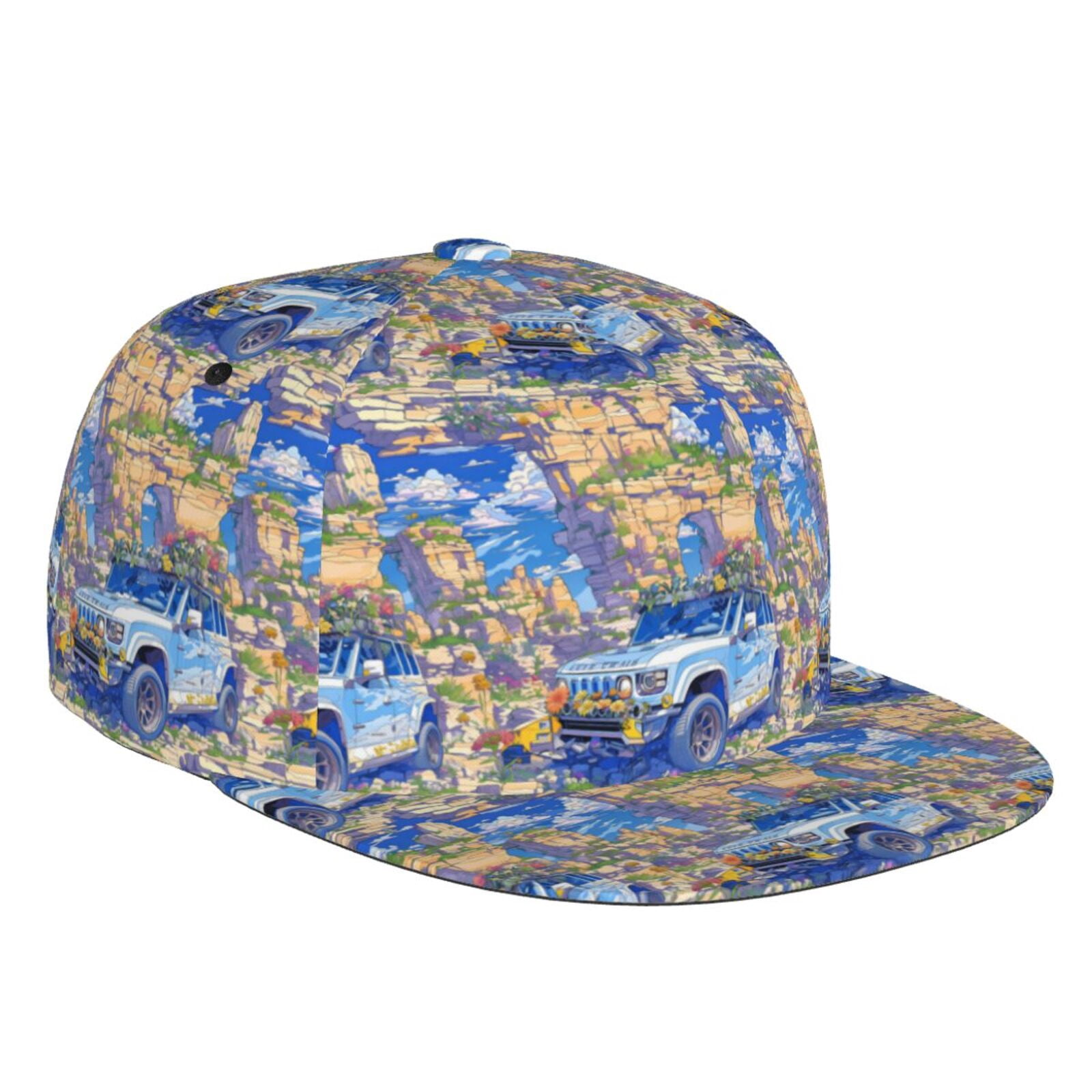 Adjustable Baseball Cap, SUV travel car Flat Bill Trucker Flat Brim ...