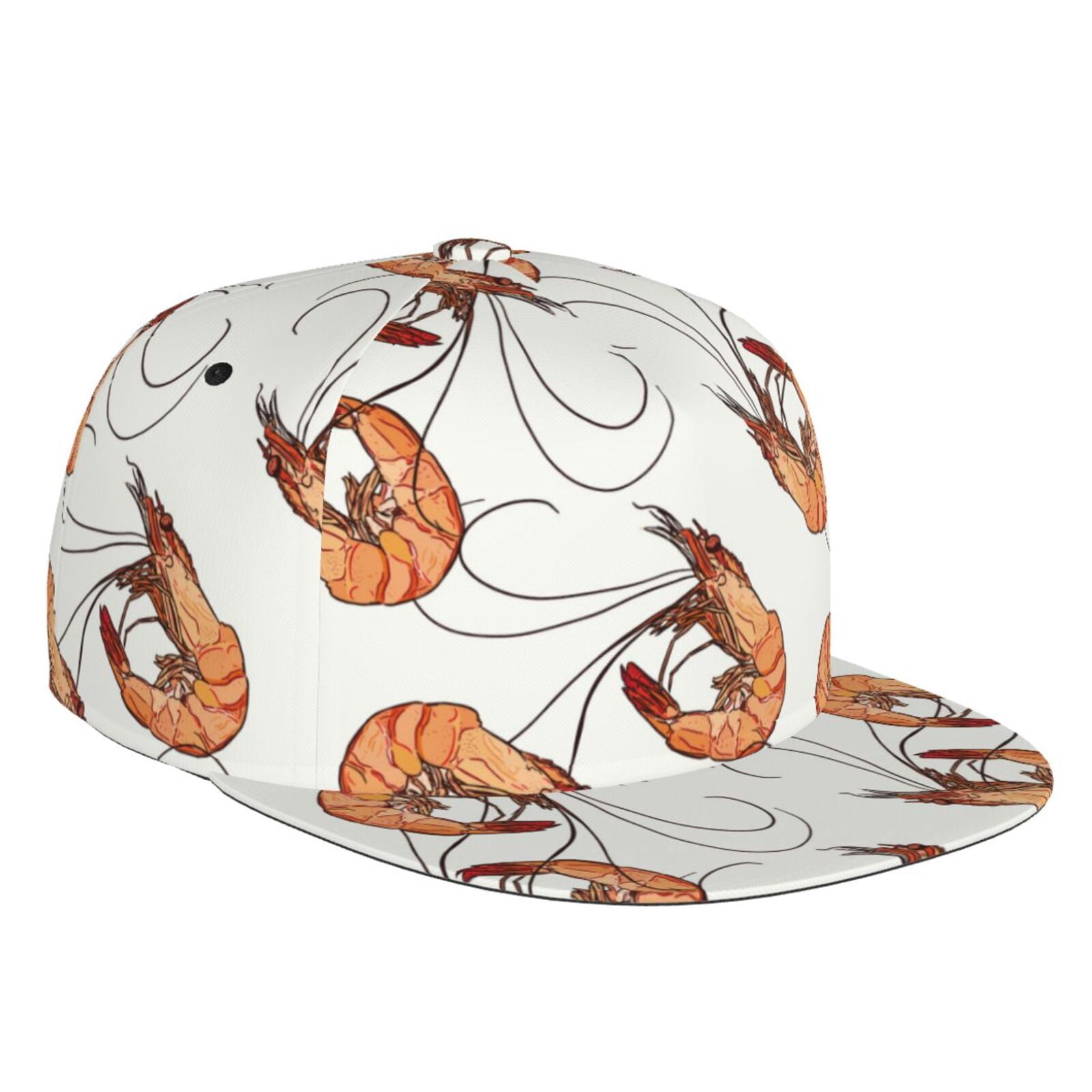 Adjustable Baseball Cap, Shrimp No.9030 Flat Bill Trucker Flat Brim ...