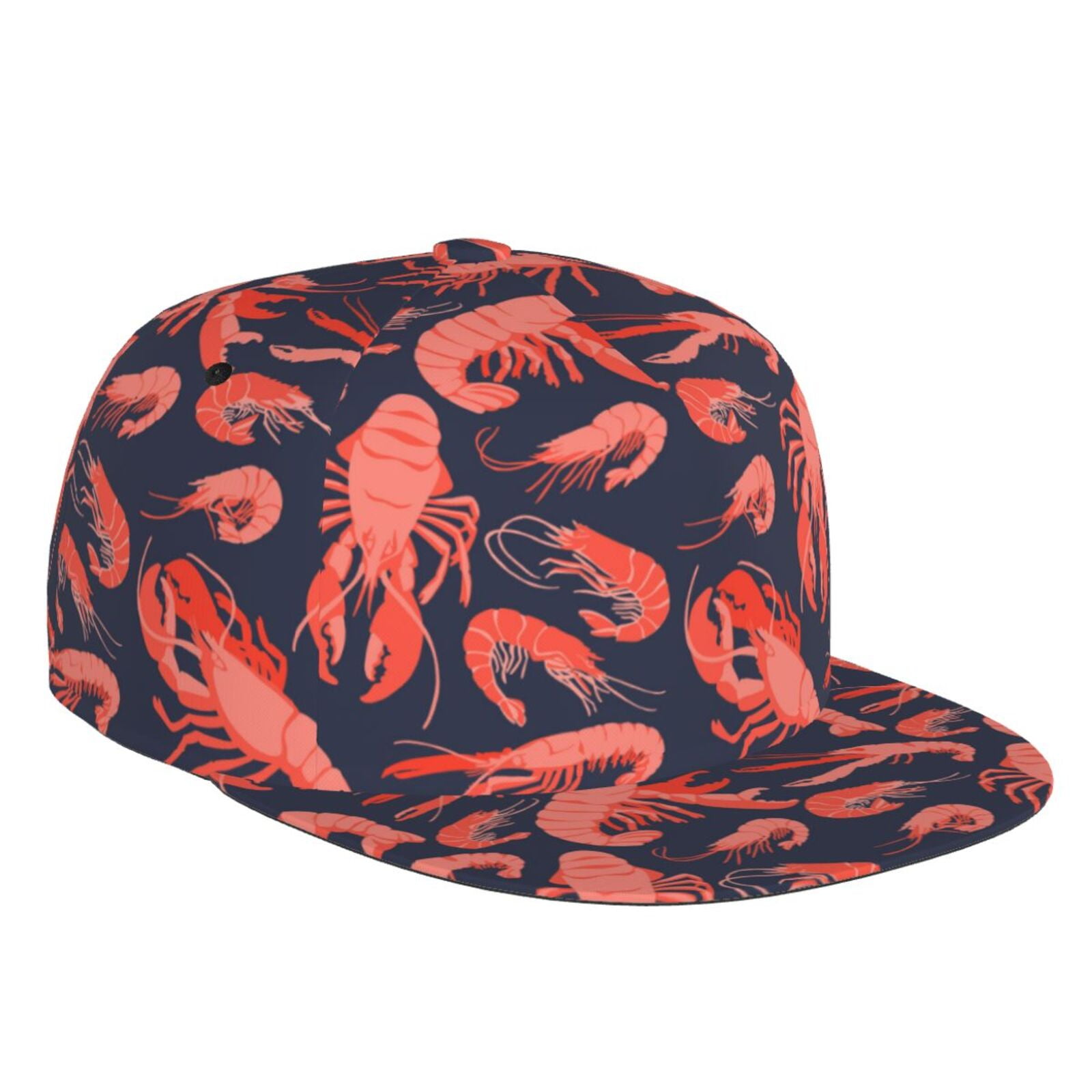 Adjustable Baseball Cap, Shrimp No.9043 Flat Bill Trucker Flat Brim ...