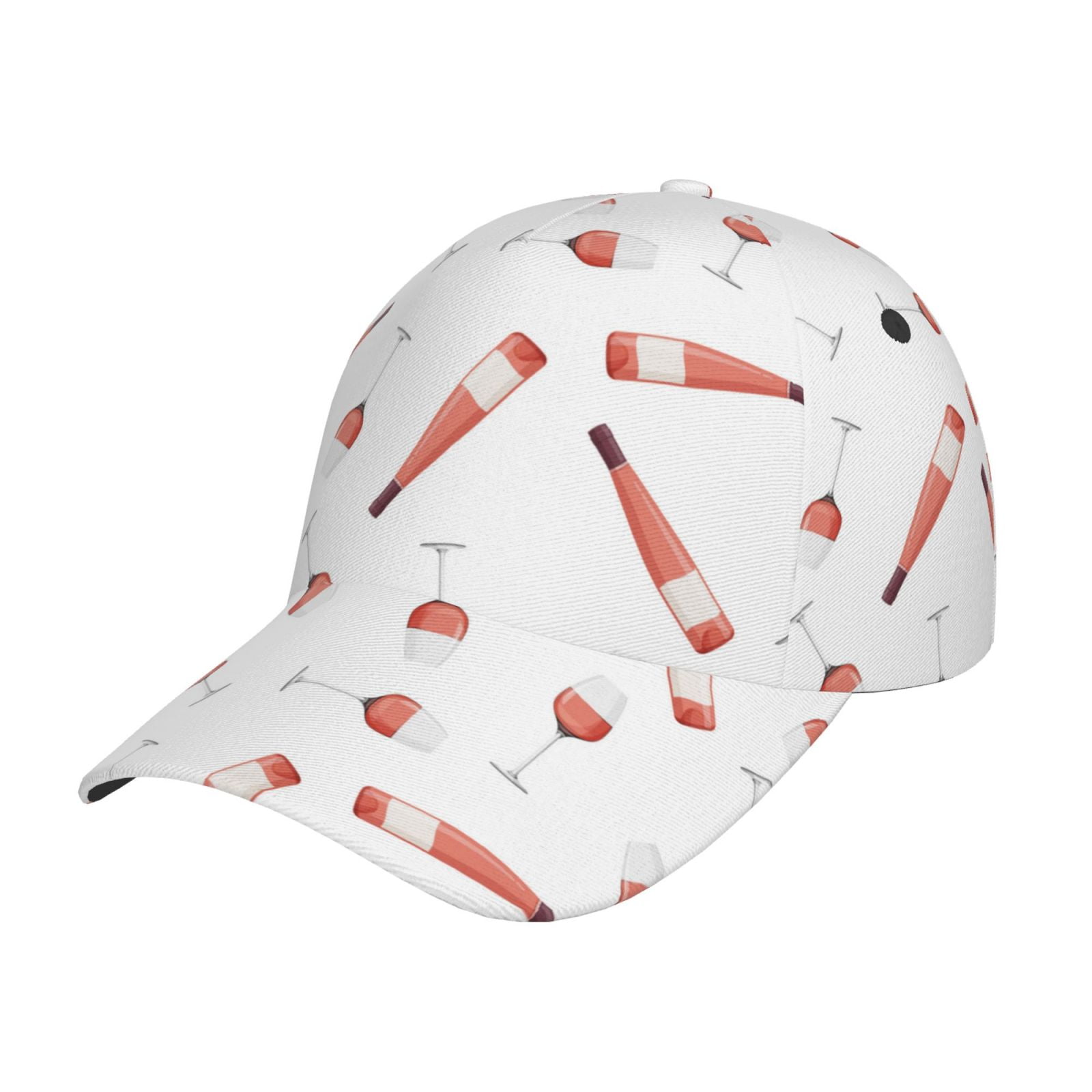 Adjustable Baseball Cap, Simple Wine Glasses Wine Bottle Hats For Men ...