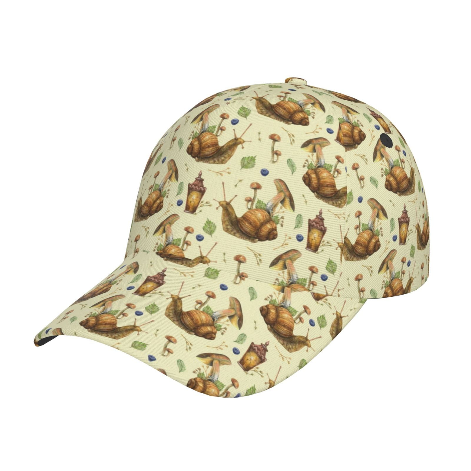 Adjustable Baseball Cap Snail With Mushrooms Hats for Men and Women ...