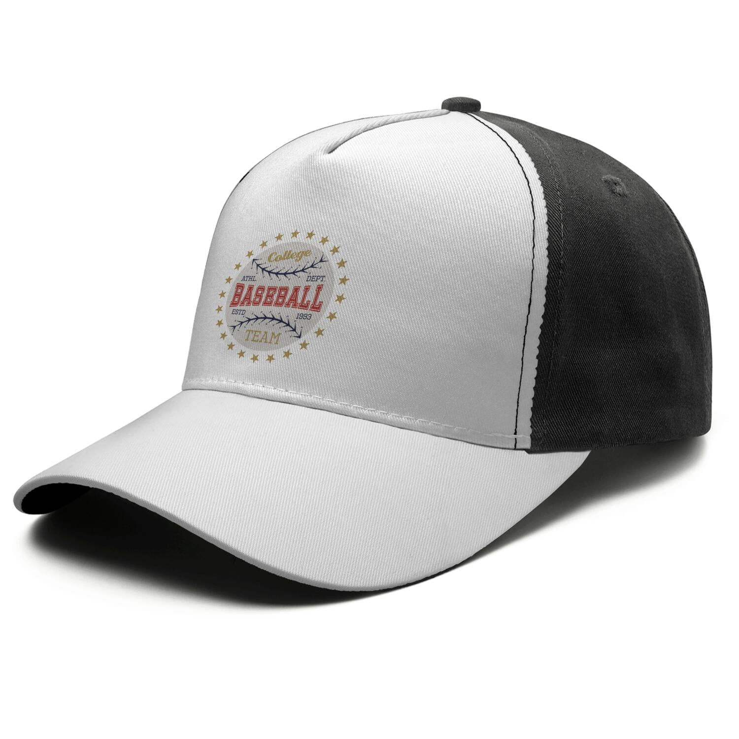 Adjustable Baseball Cap, Spliced Print Trucker Hat for Men & Women ...