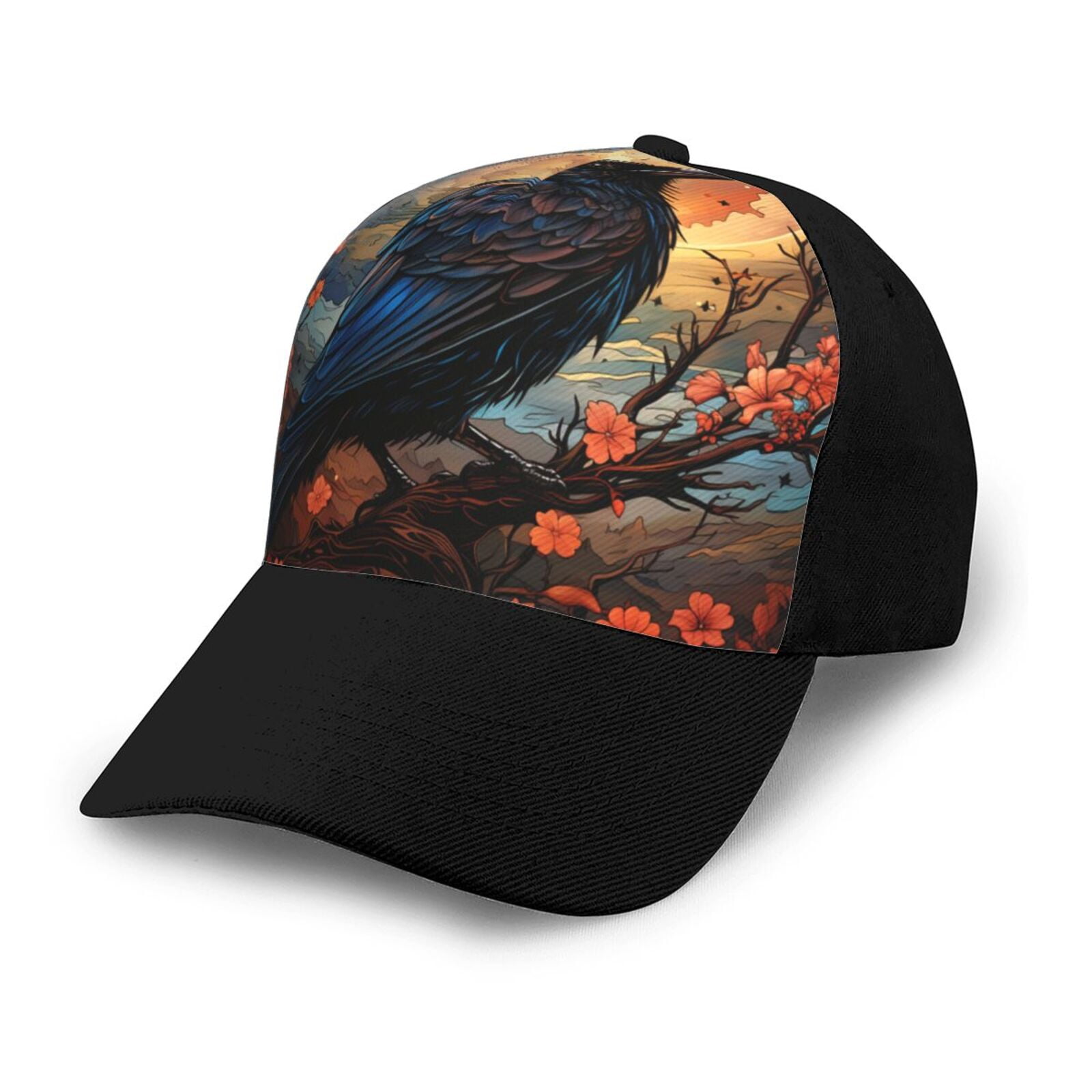 Adjustable Baseball Cap Trucker Hat Fashion Snapback Dad Hats , Crow ...